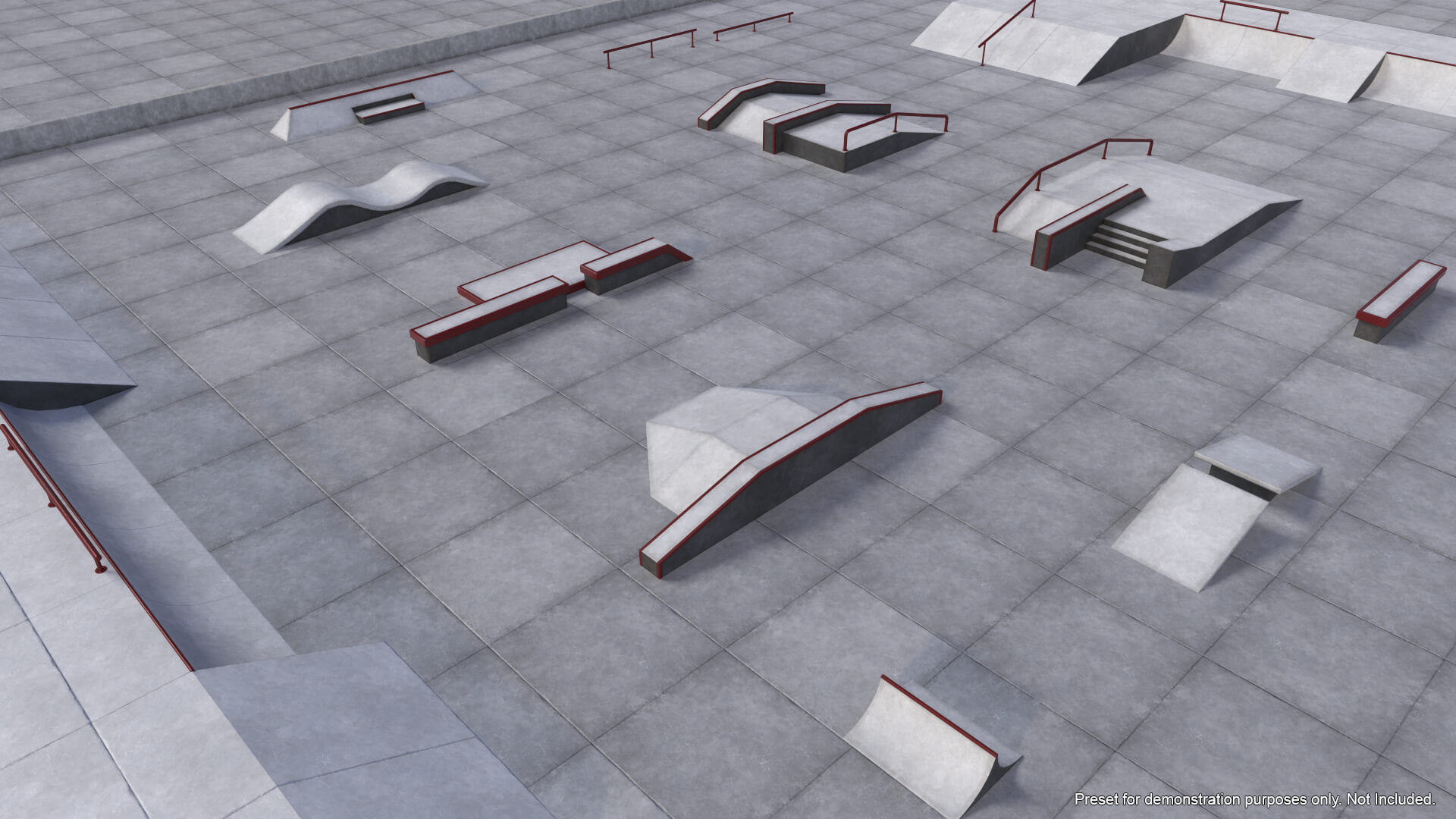 Lowpoly Skatepark Modules - 3D Model by Hend_Z