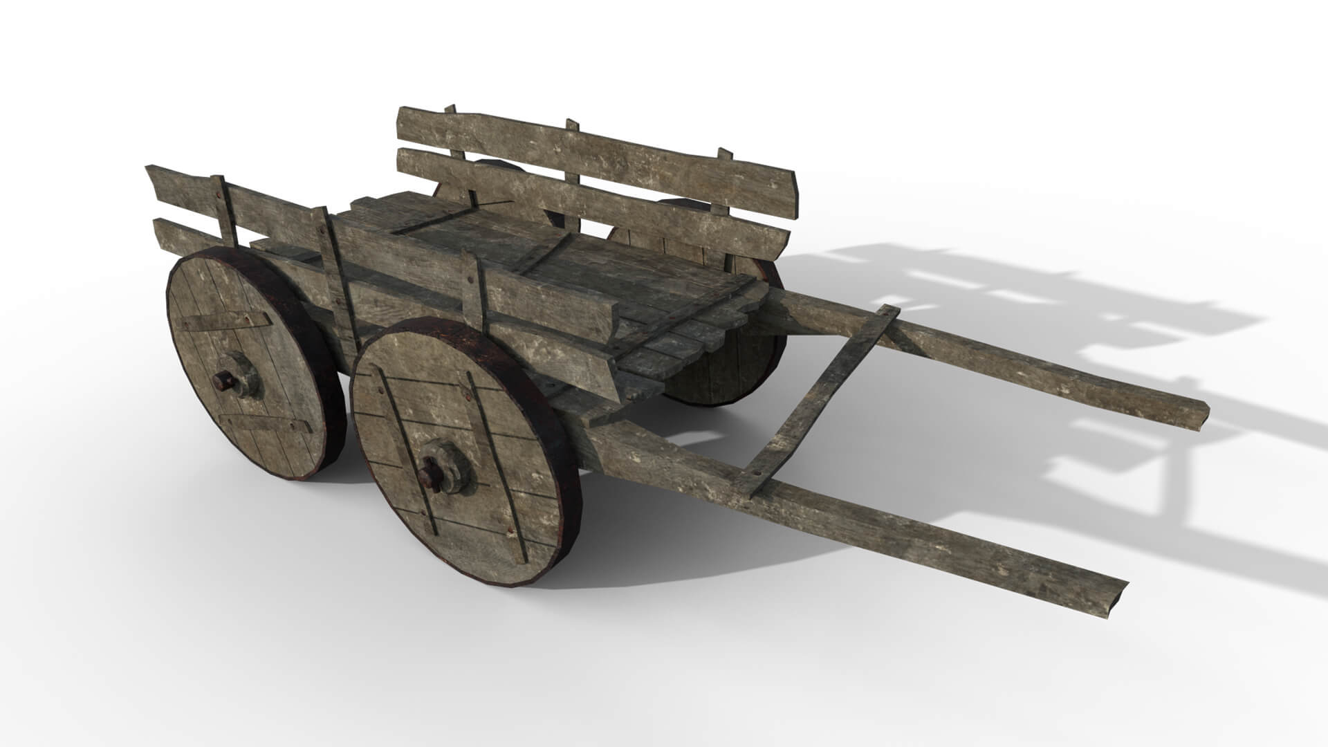 Lowpoly Wooden Cart - 3D Model by Hend_Z