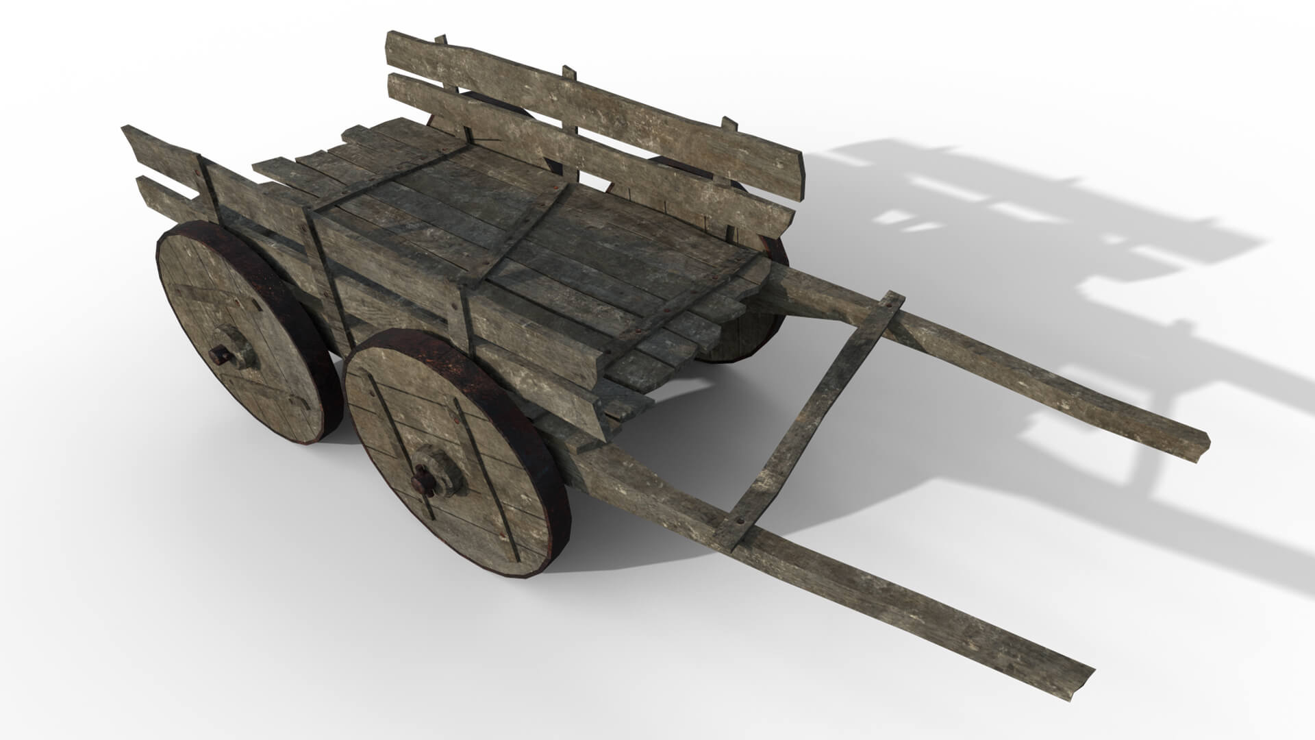 Lowpoly Wooden Cart - 3D Model by Hend_Z