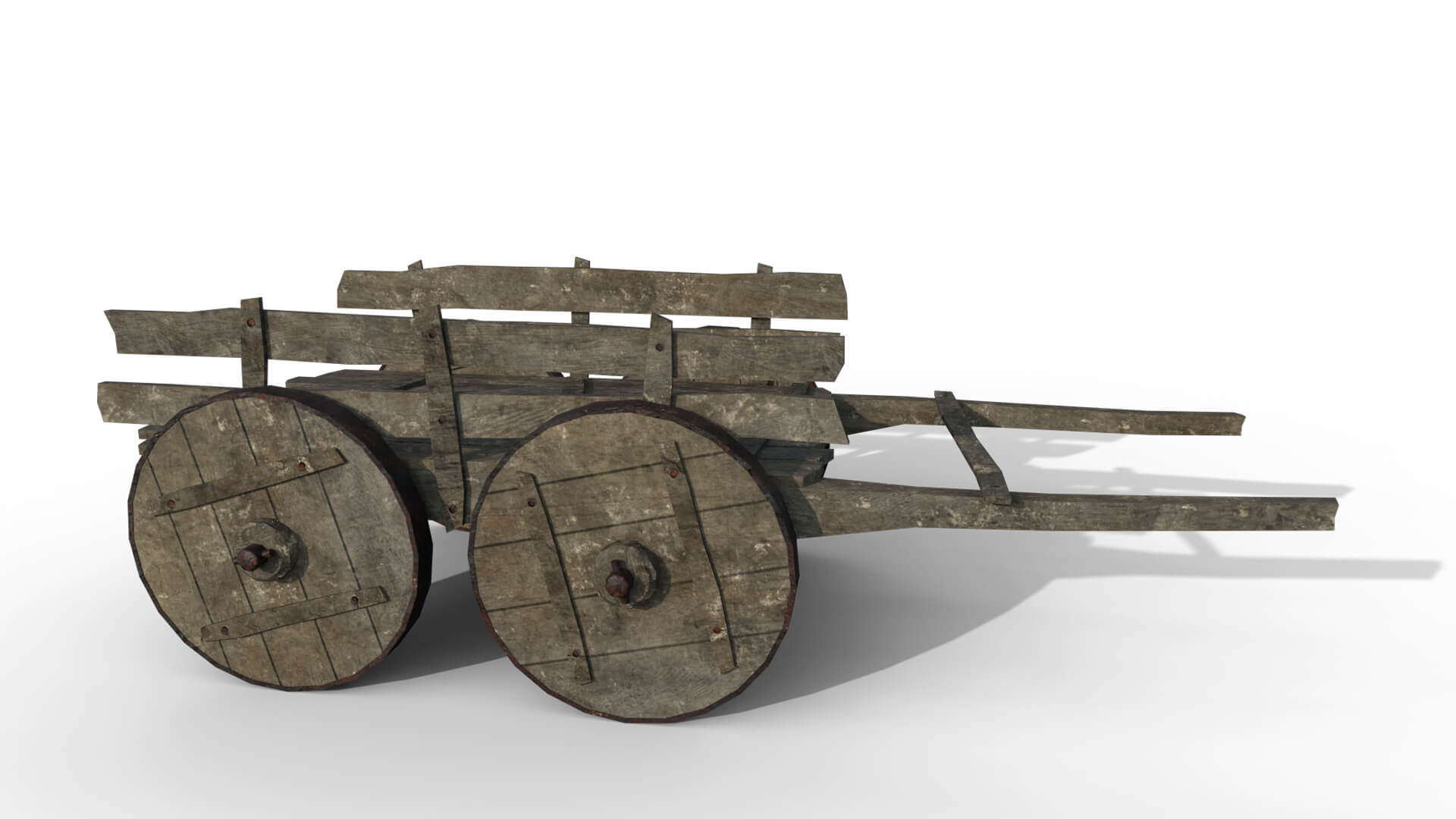 Lowpoly Wooden Cart - 3D Model by Hend_Z