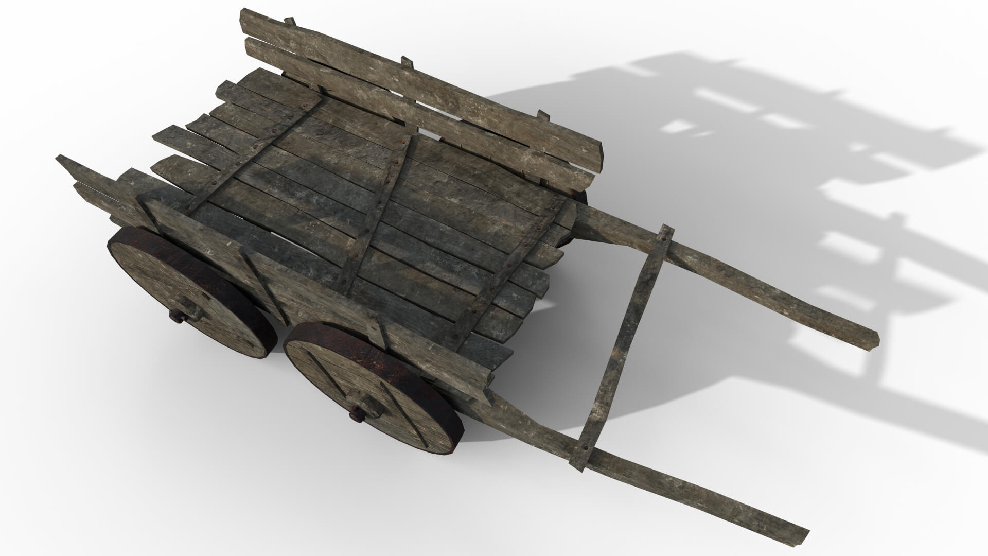 Lowpoly Wooden Cart - 3D Model by Hend_Z