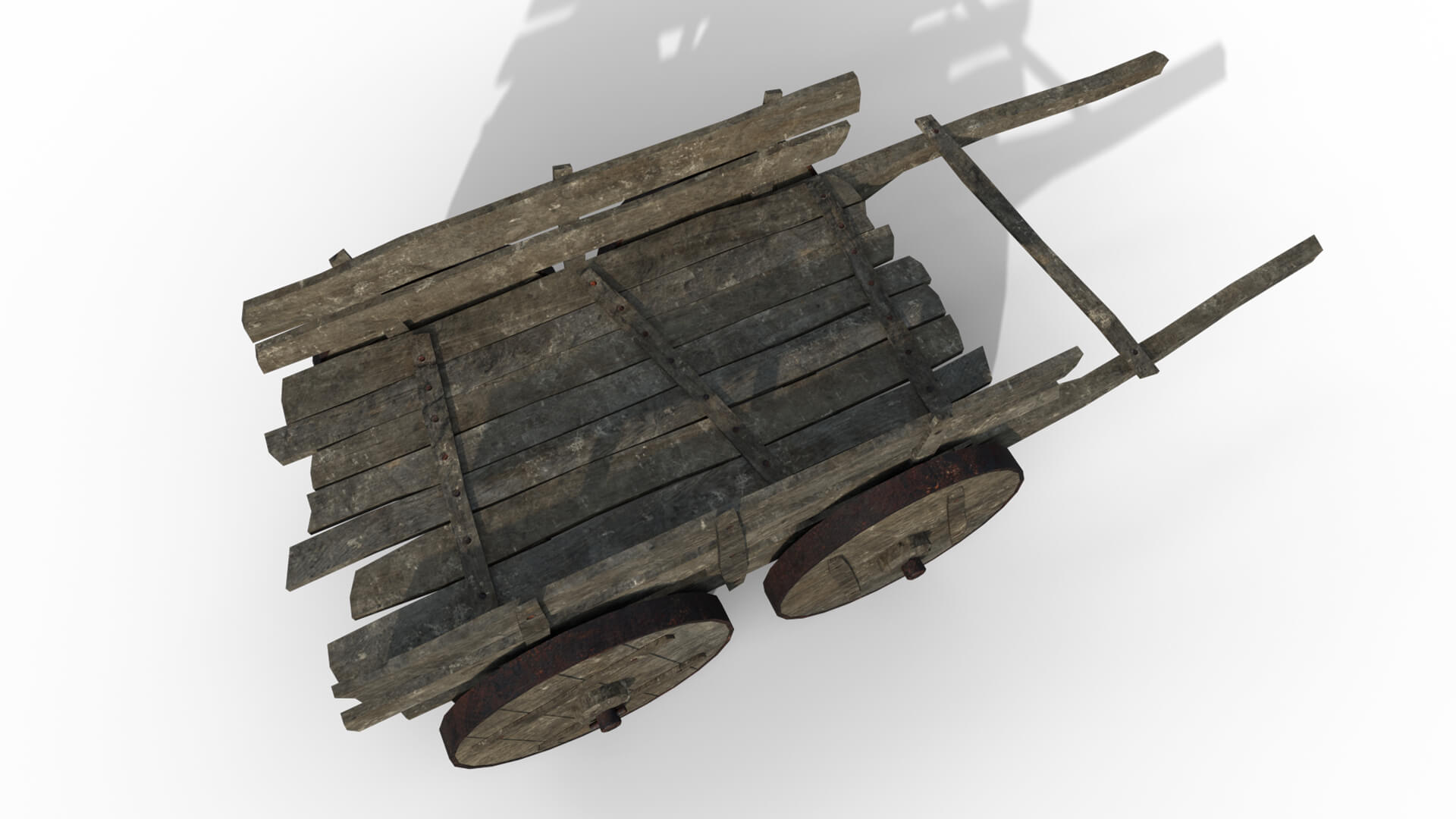 Lowpoly Wooden Cart - 3D Model by Hend_Z