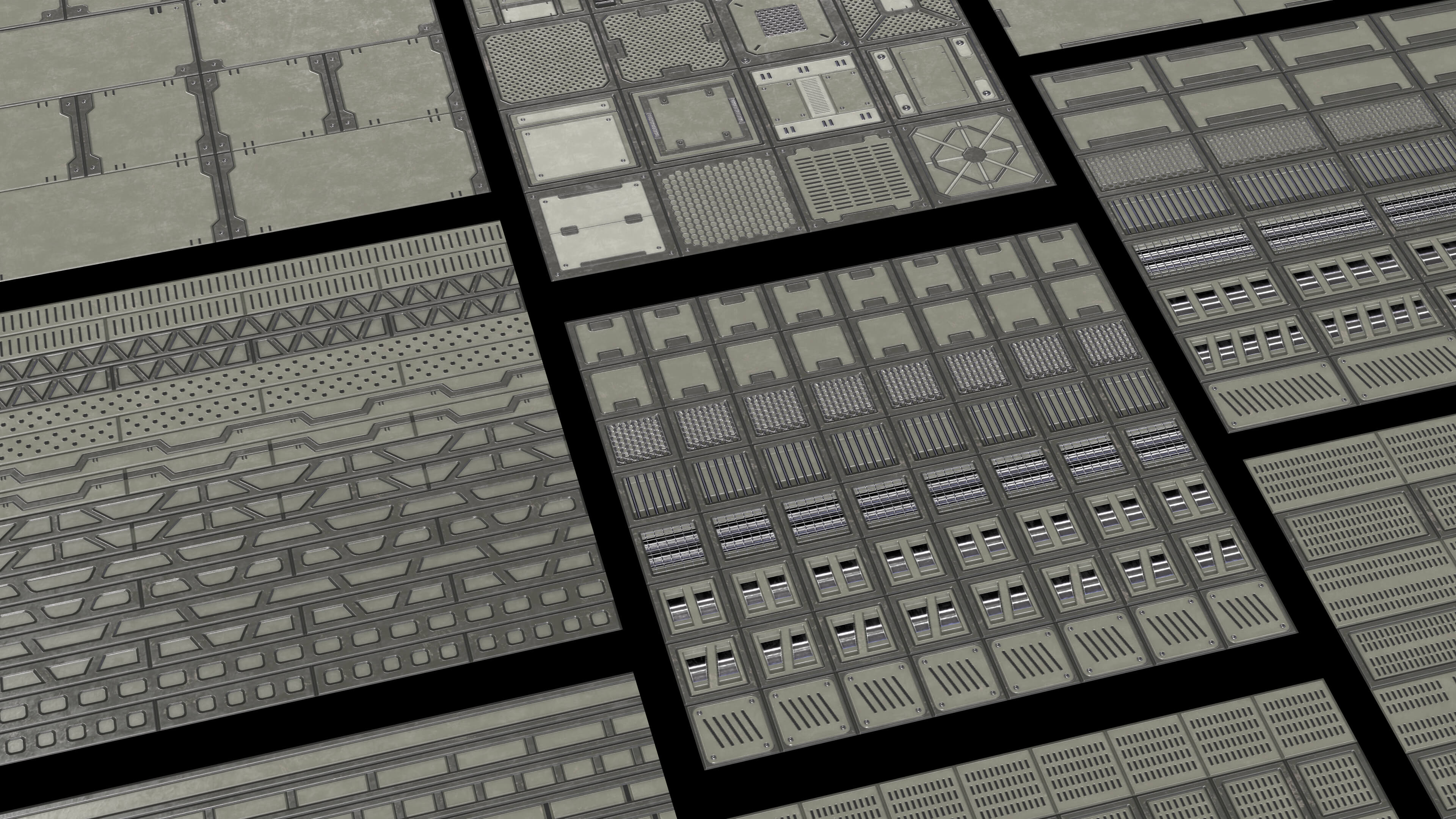 Sci-Fi Hard Surface Trim Sheet Collection 3D Texture by Hend_Z