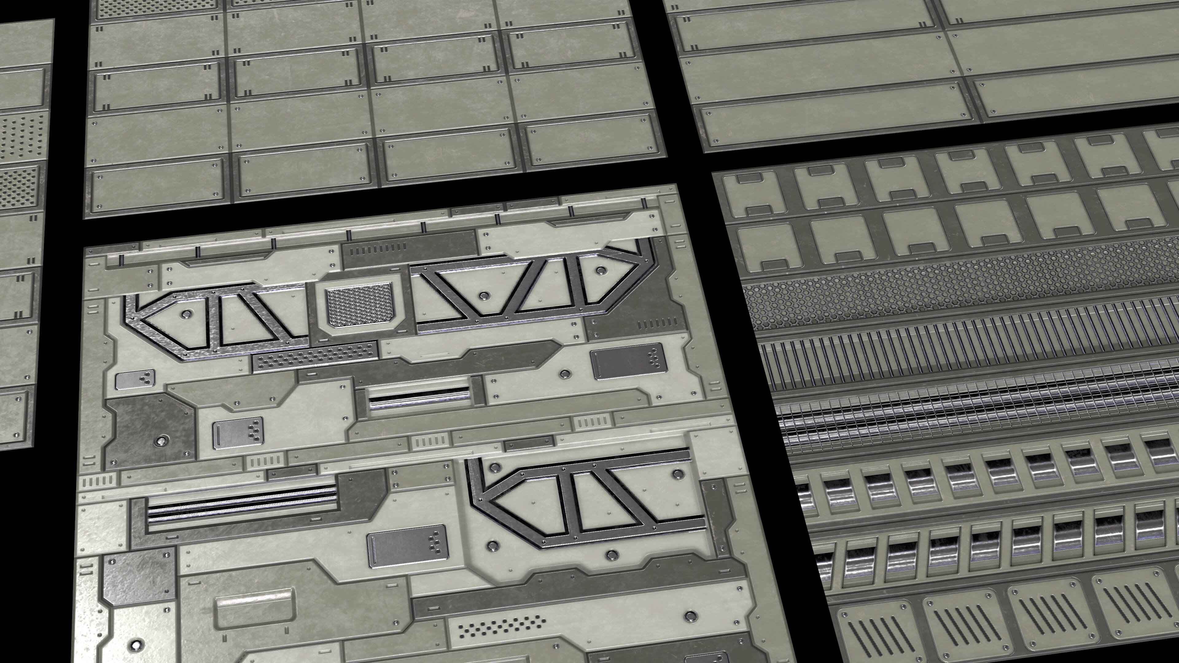 Sci-Fi Hard Surface Trim Sheet Collection 3D Texture by Hend_Z