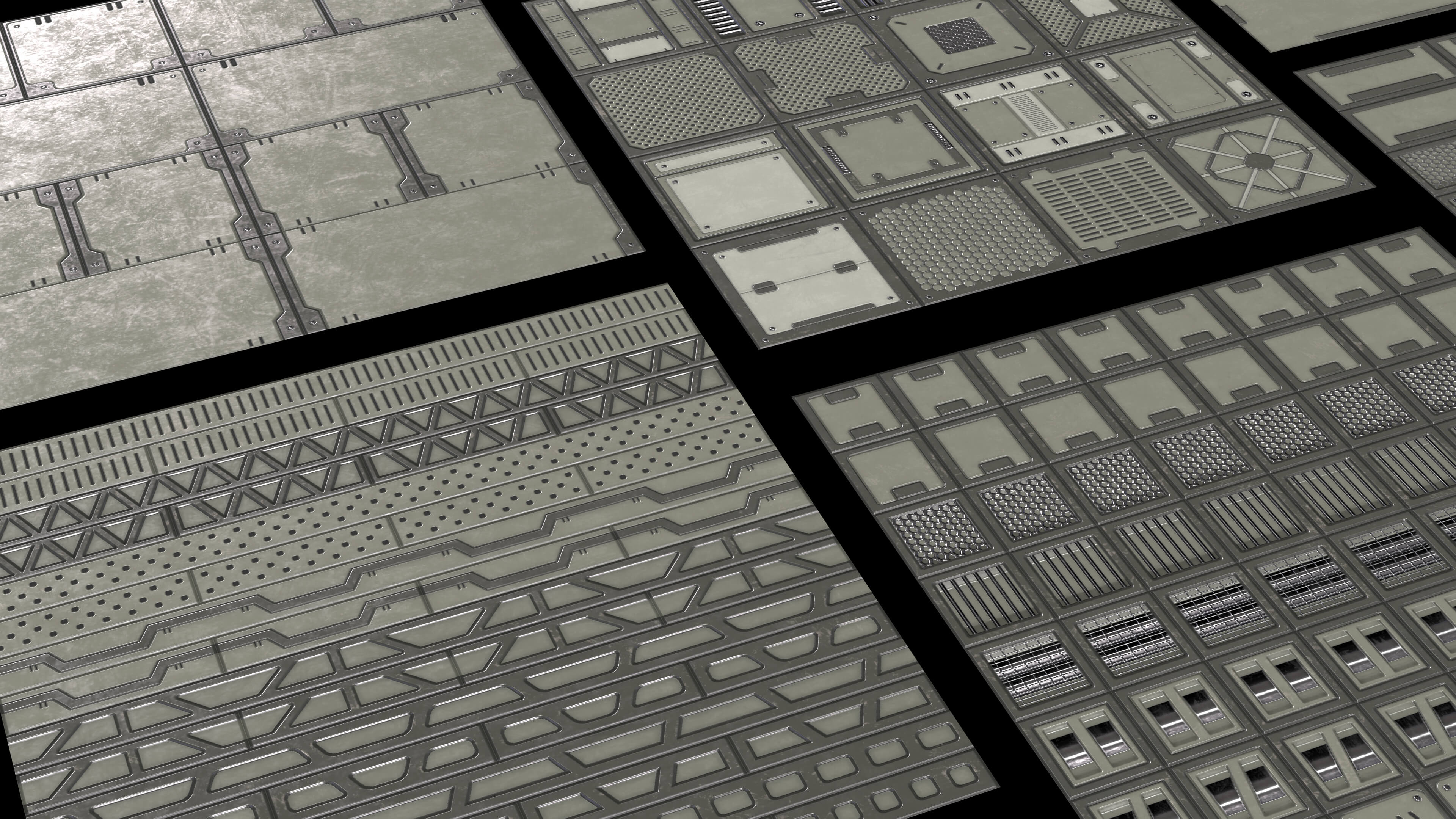Sci-Fi Hard Surface Trim Sheet Collection 3D Texture by Hend_Z