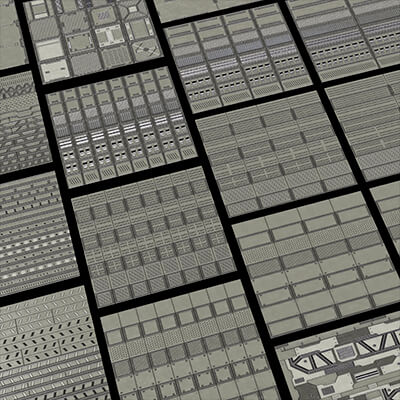Sci-Fi Hard Surface Trim Sheet Collection 3D Texture by Hend_Z