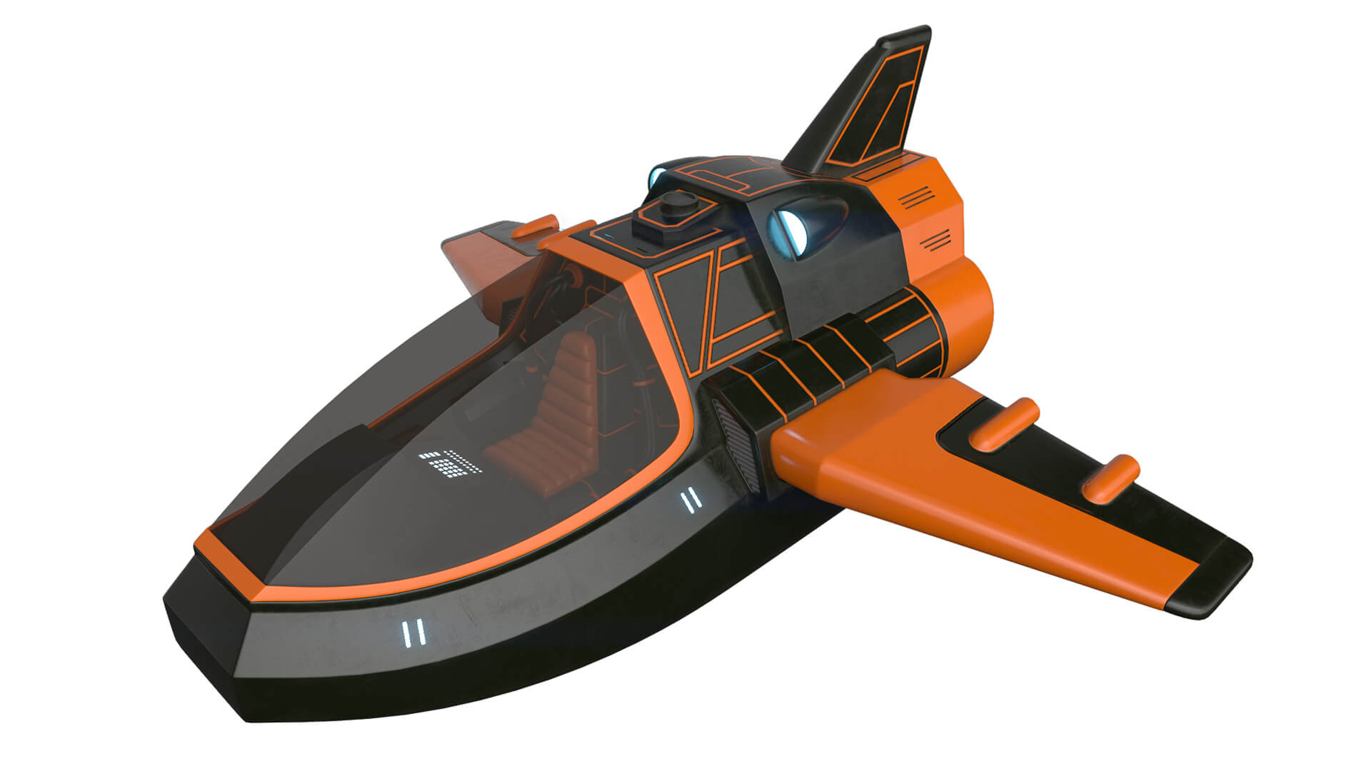 Sci-Fi Vehicle With Interior 3D Model by Hend_Z