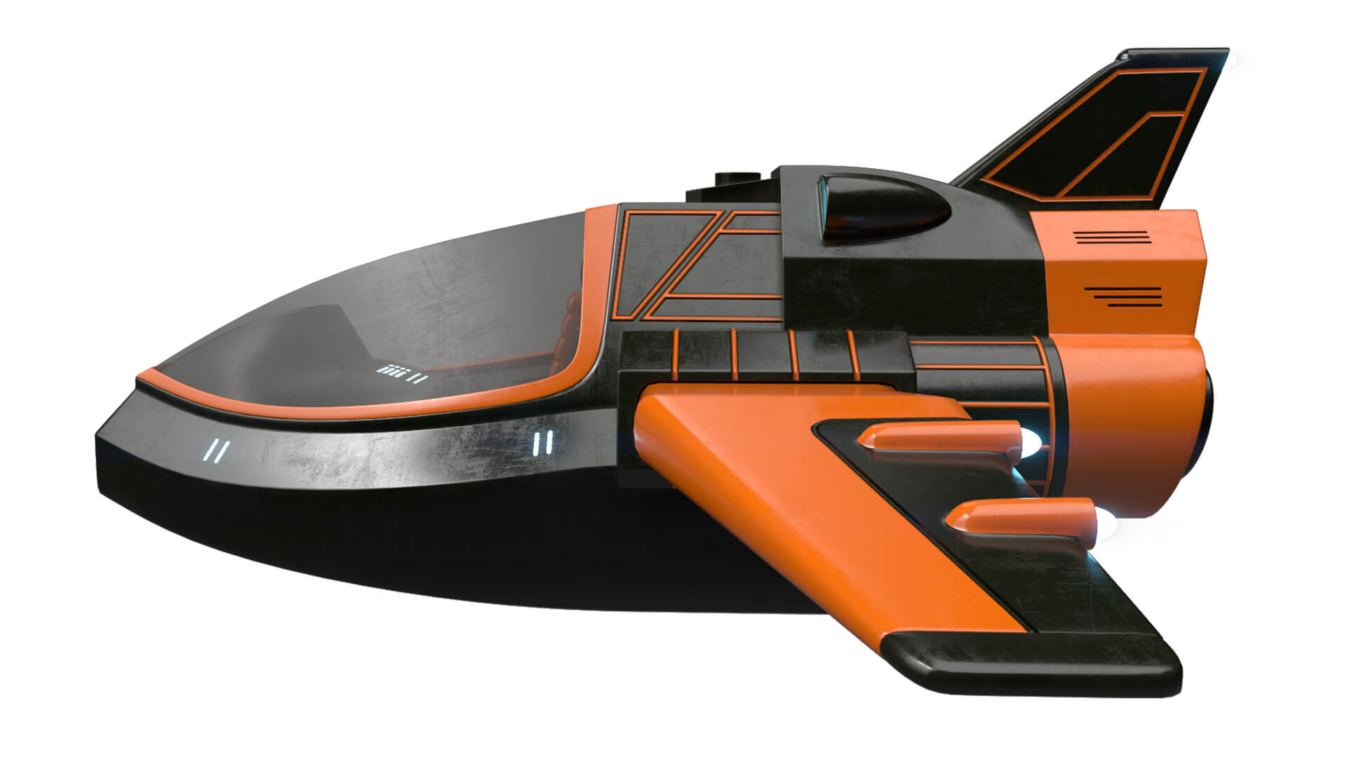 Sci-Fi Vehicle With Interior 3D Model by Hend_Z