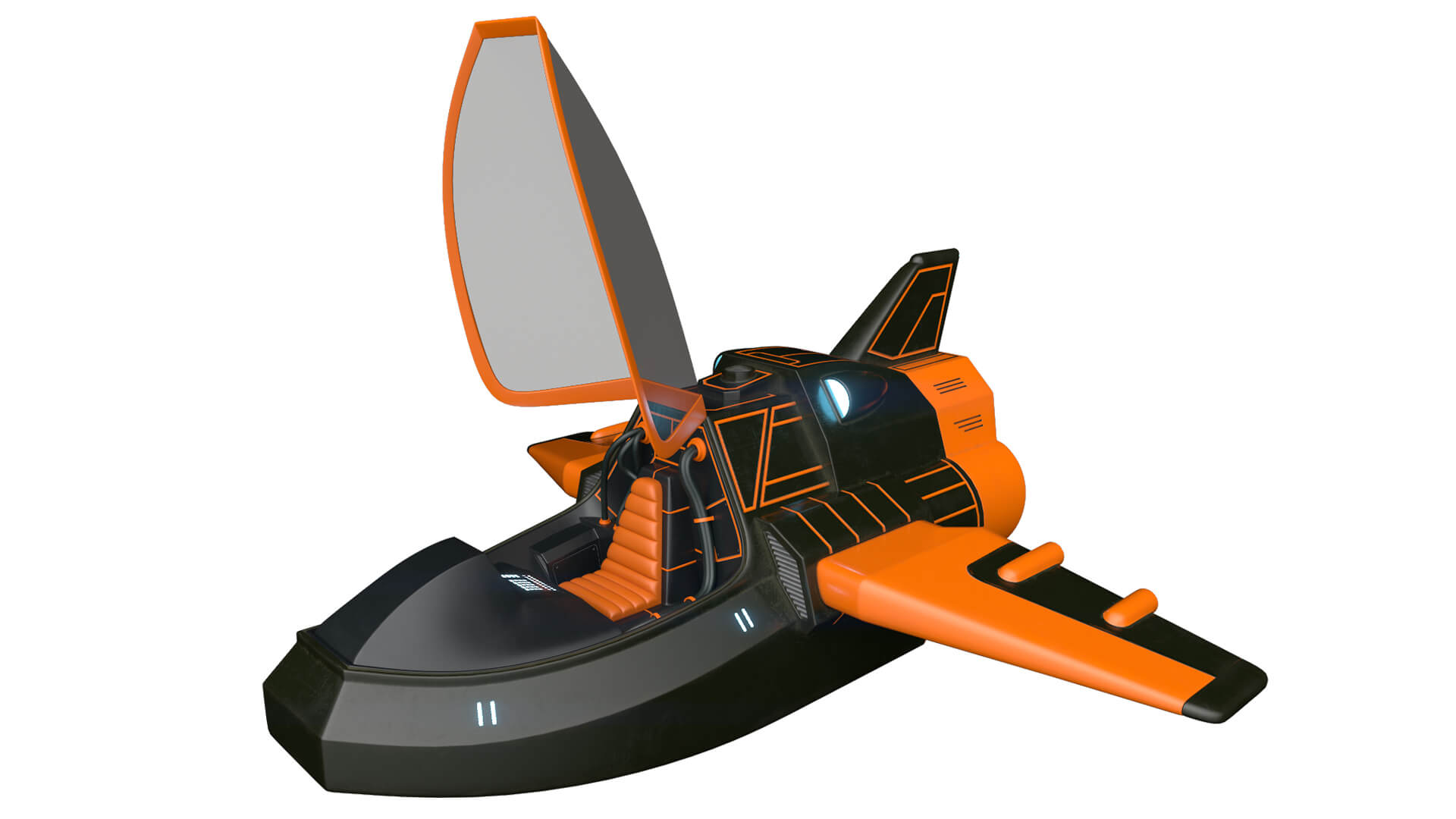 Sci-Fi Vehicle With Interior 3D Model by Hend_Z