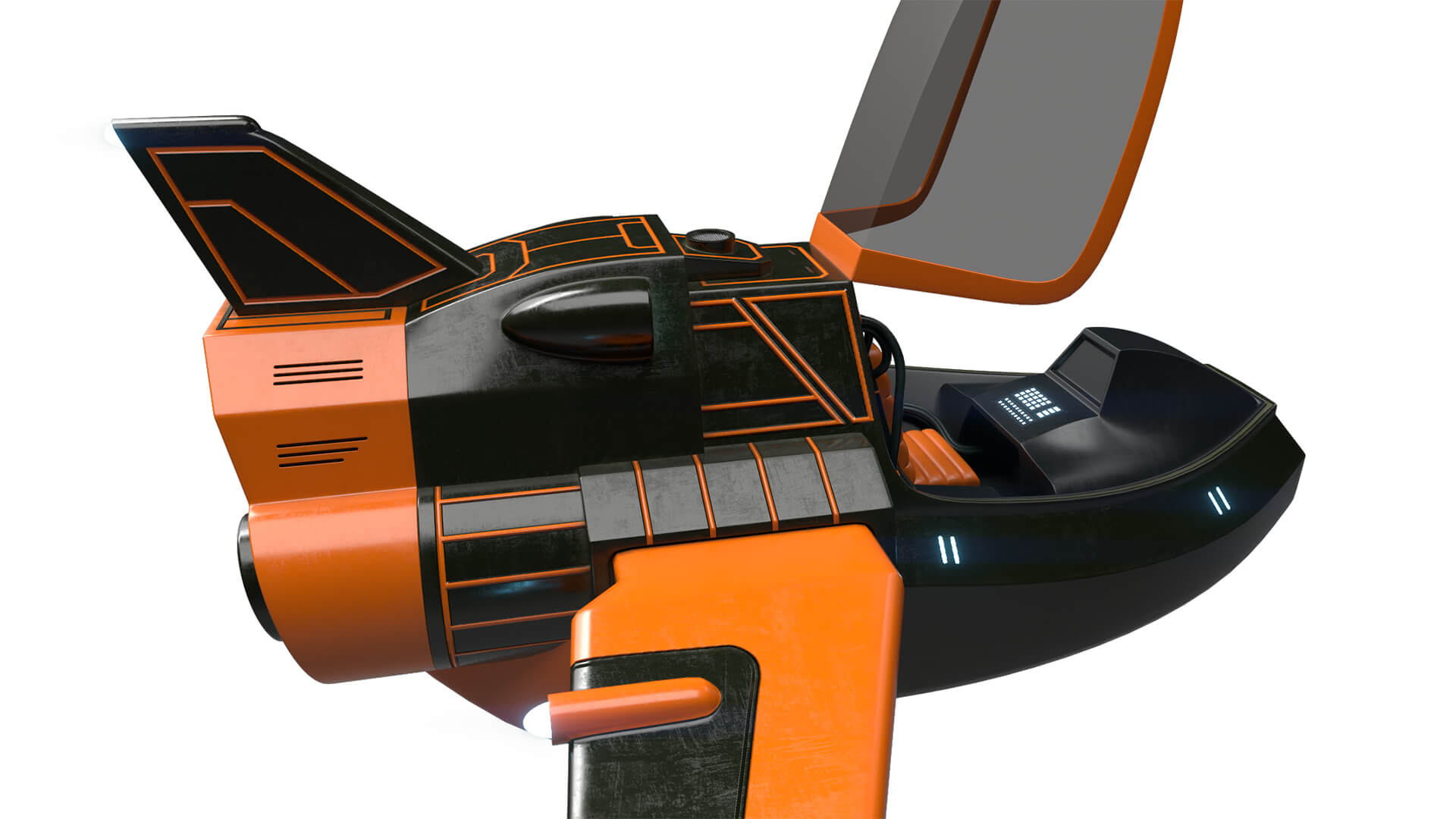 Sci-Fi Vehicle With Interior 3D Model by Hend_Z