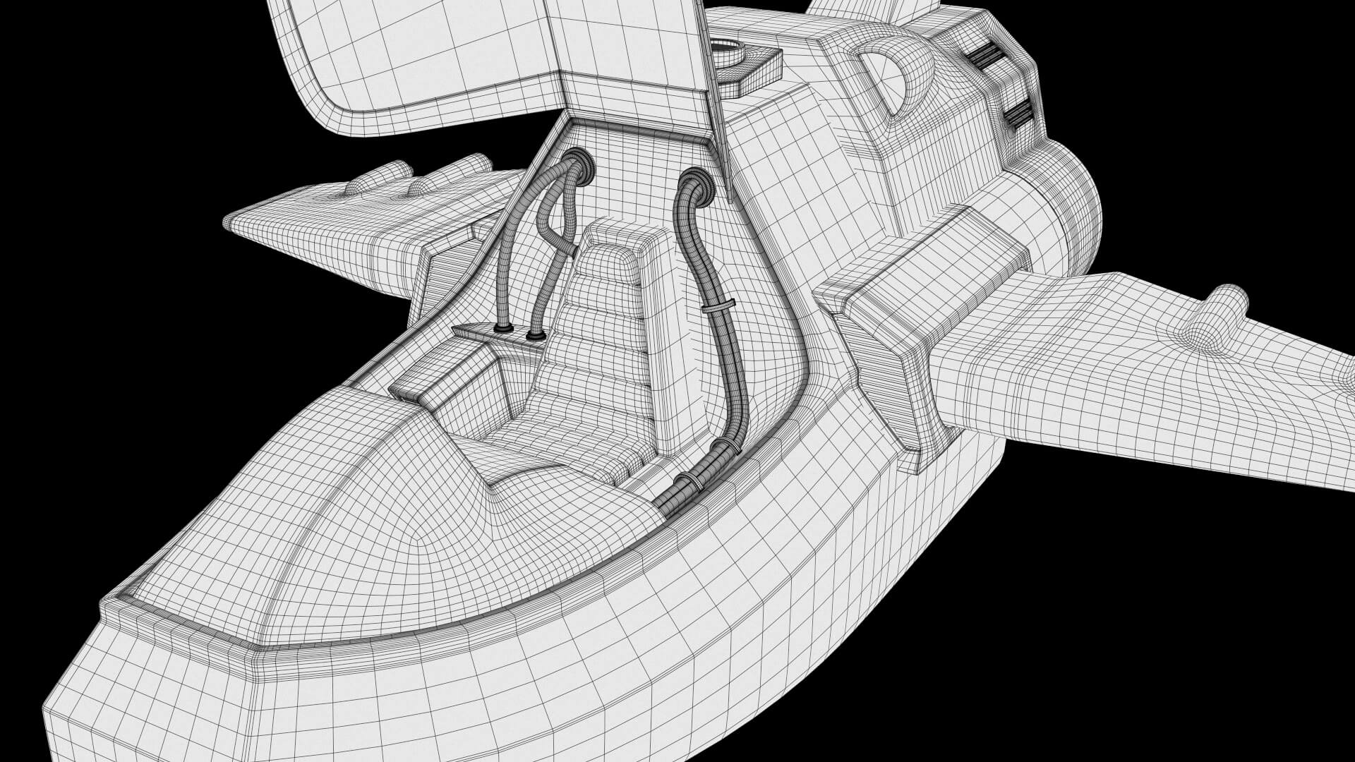 Sci-Fi Vehicle With Interior 3D Model by Hend_Z