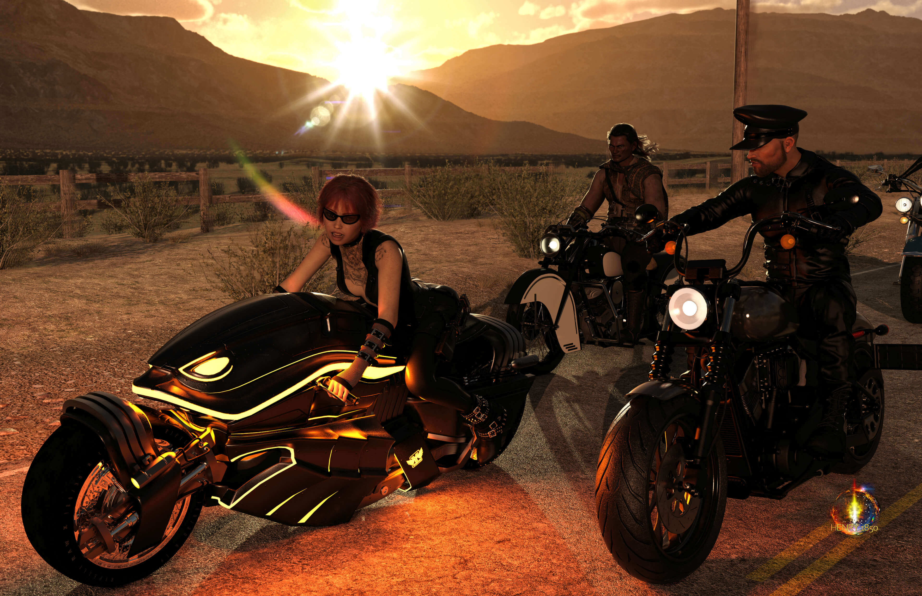 Early ride west 3D Render, Digital Art by Henry1850