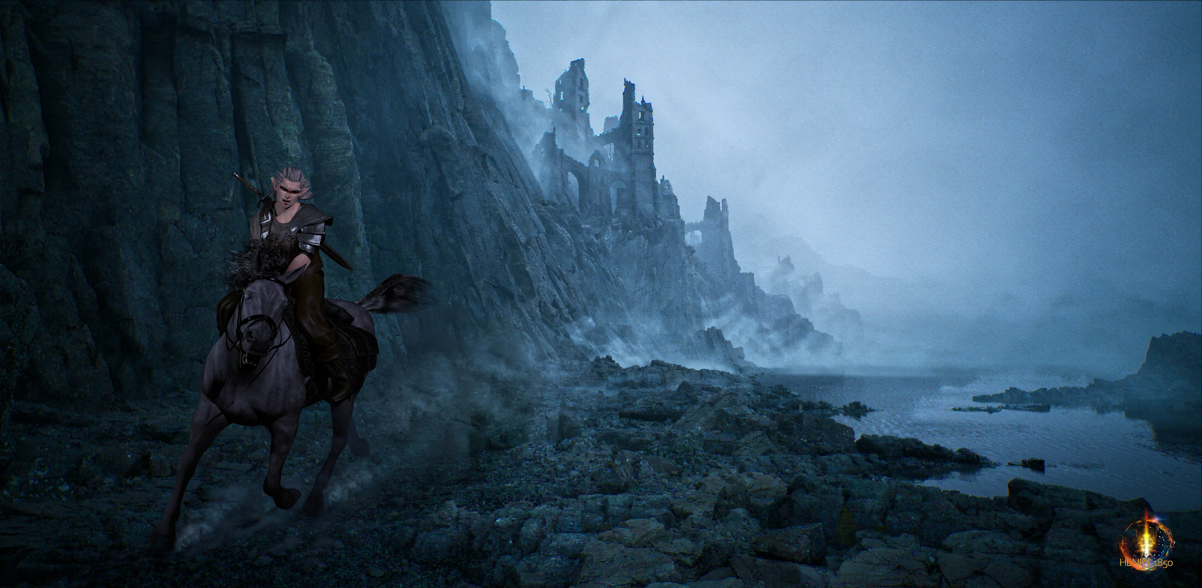 Elf Rider 3D Render, Digital Art by Henry1850