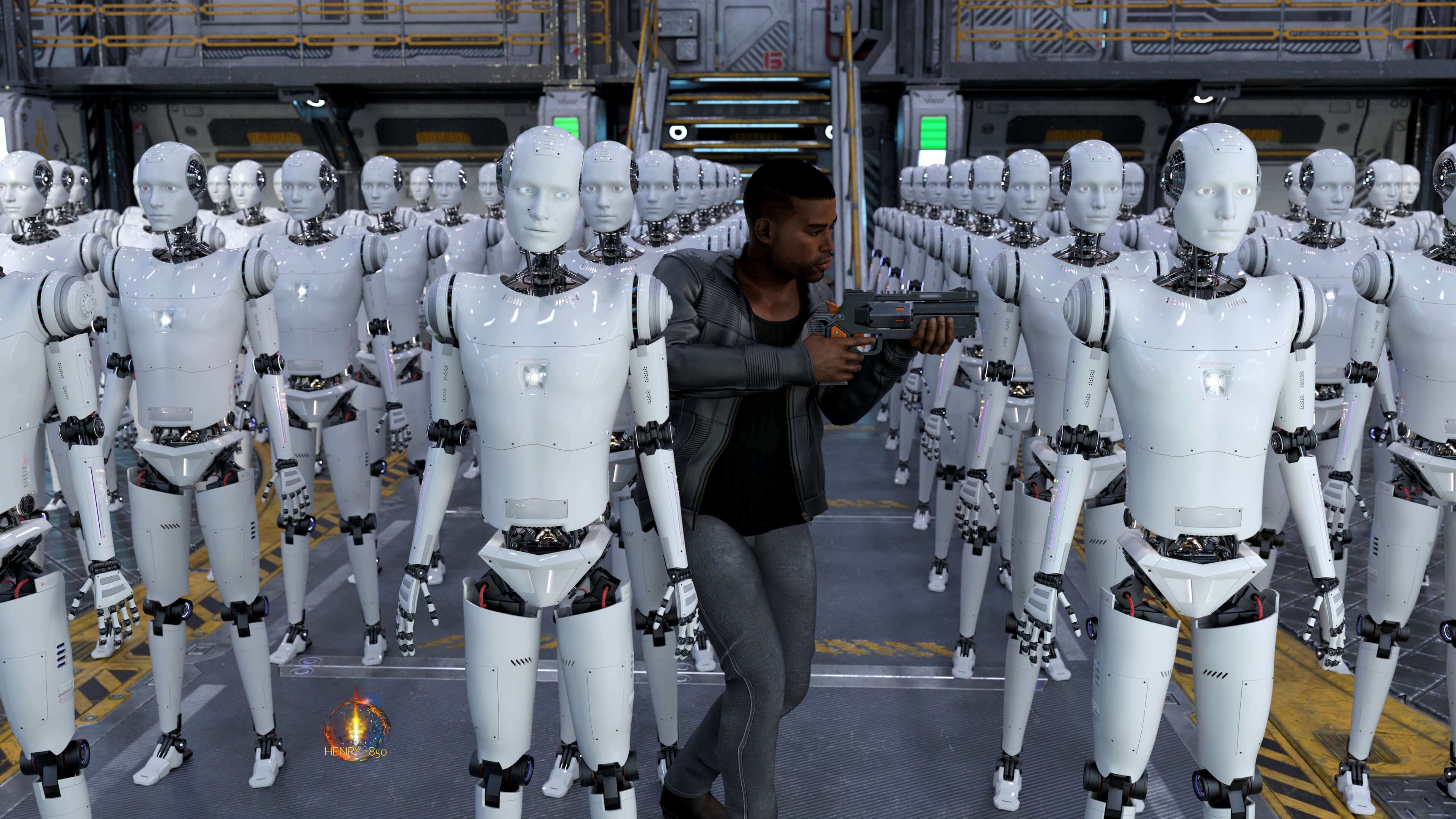 I-Robot 3D Render, Digital Art by Henry1850