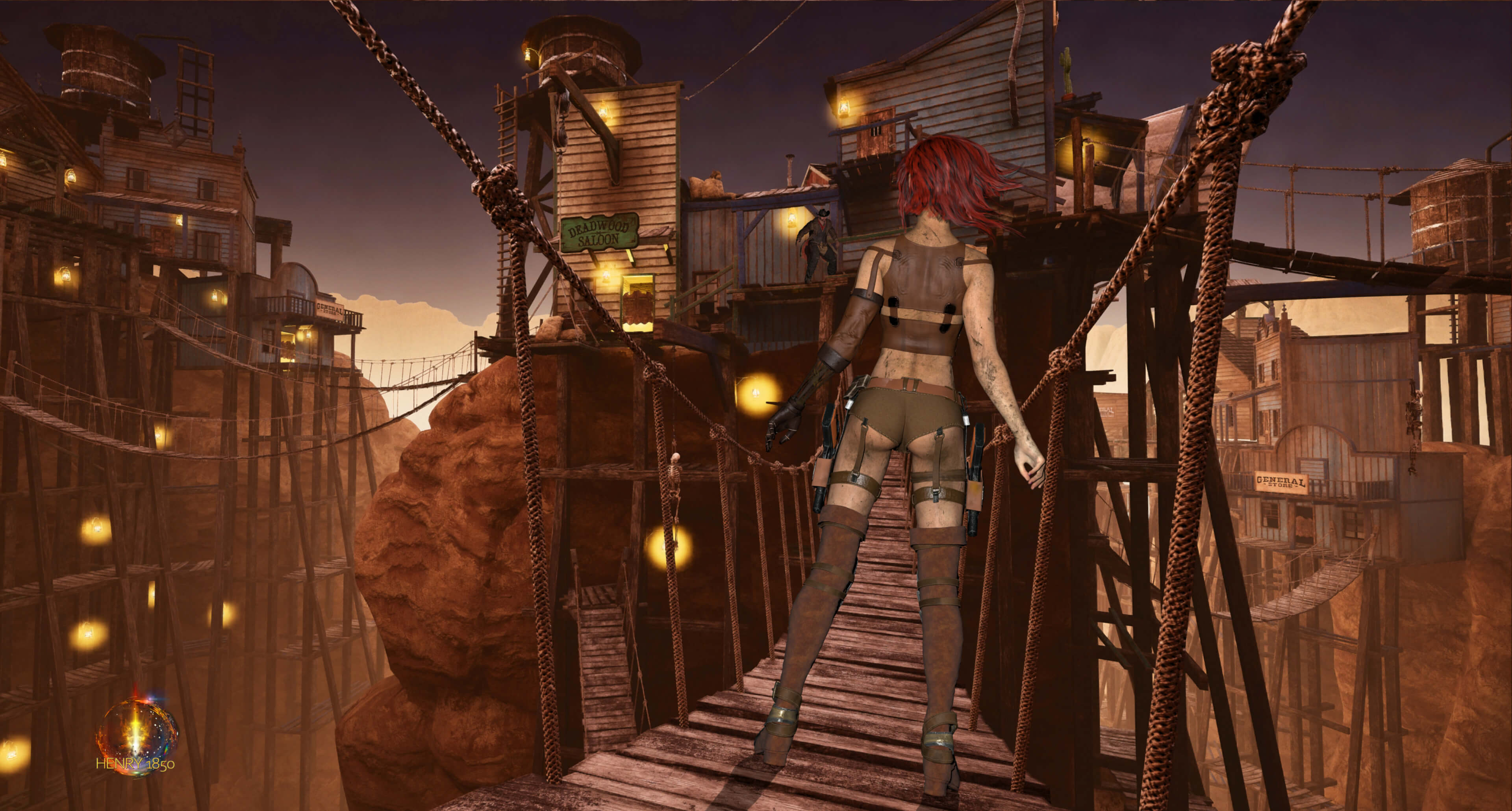 Old west mining outpost 3D Render, Digital Art by Henry1850