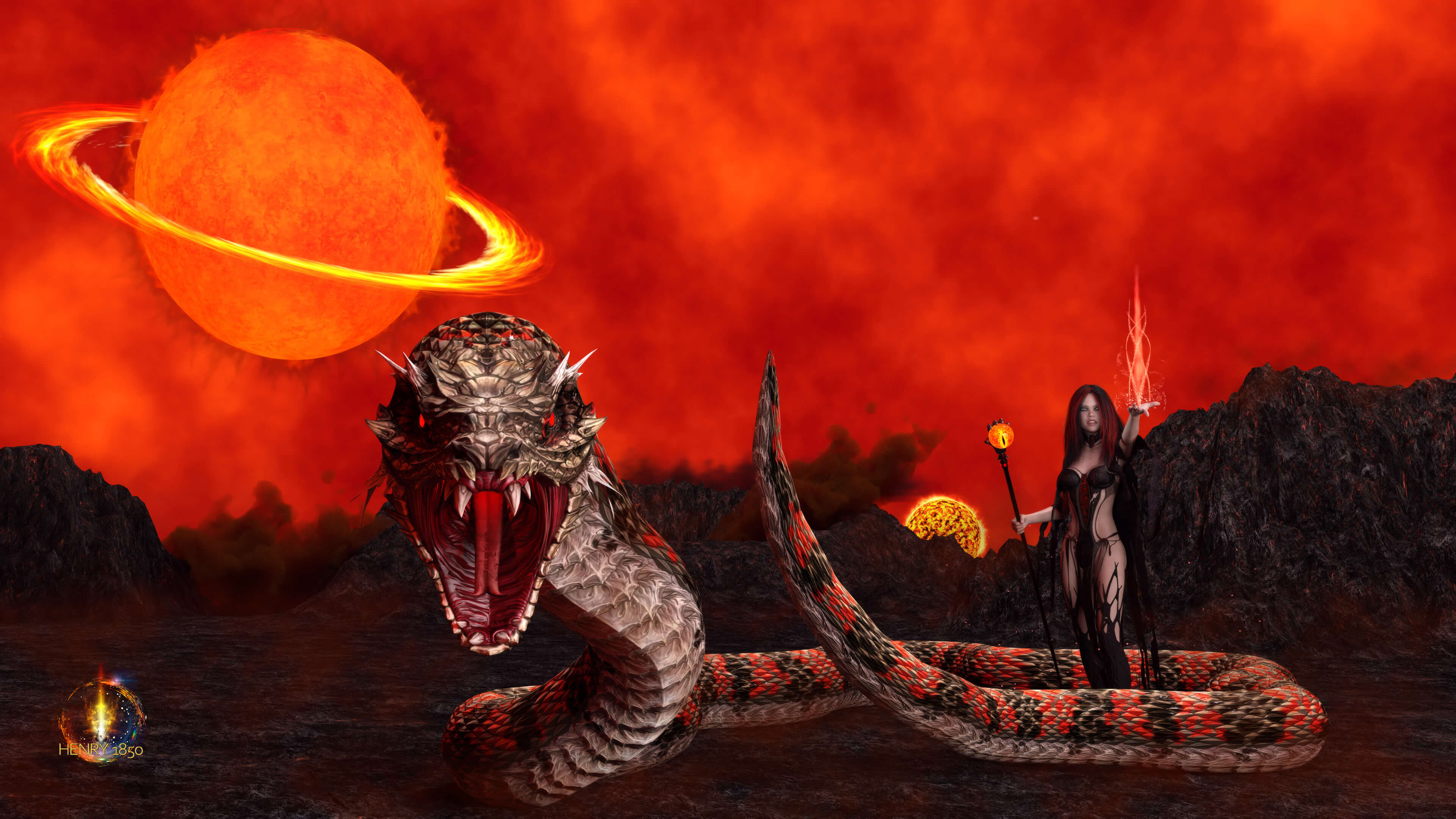 Serpent Queen 3D Render, Digital Art by Henry1850