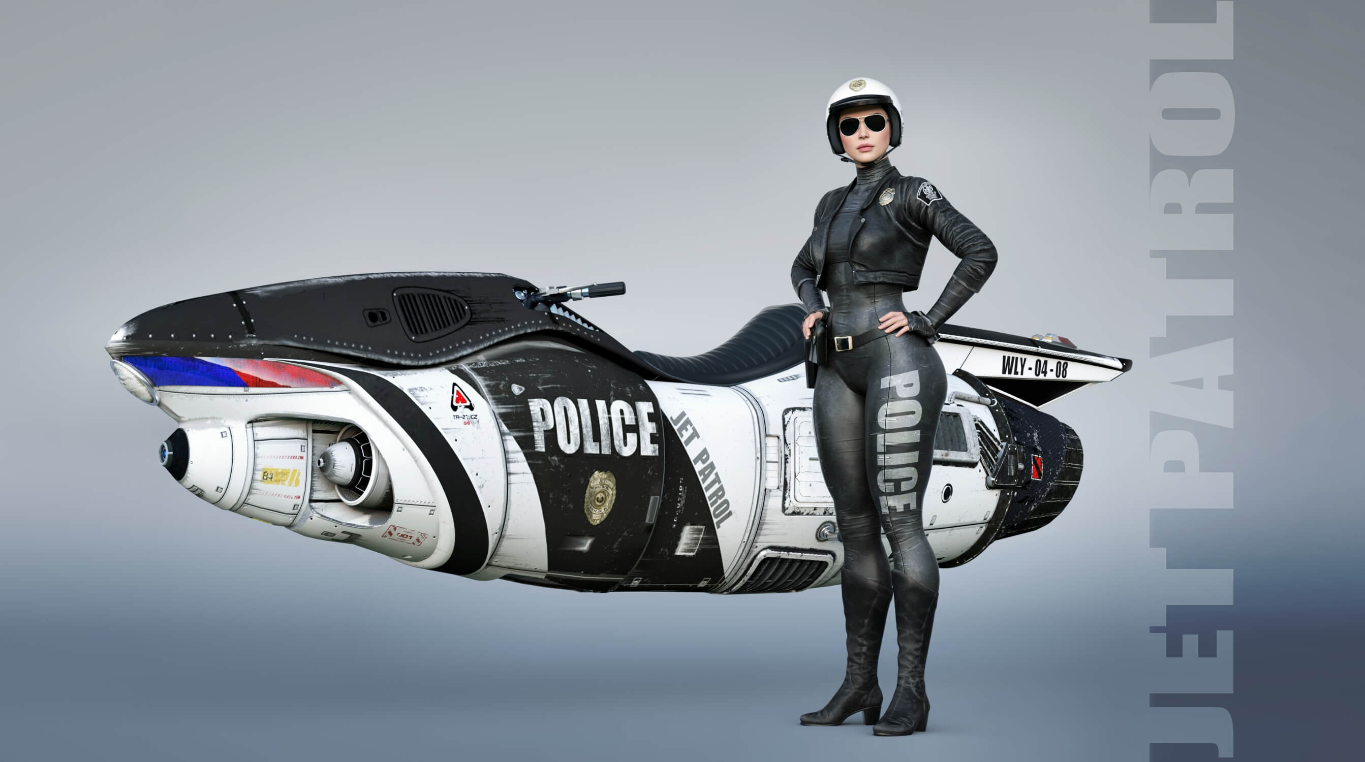 Jet Patrol 3D Render, Digital Art by Herhey