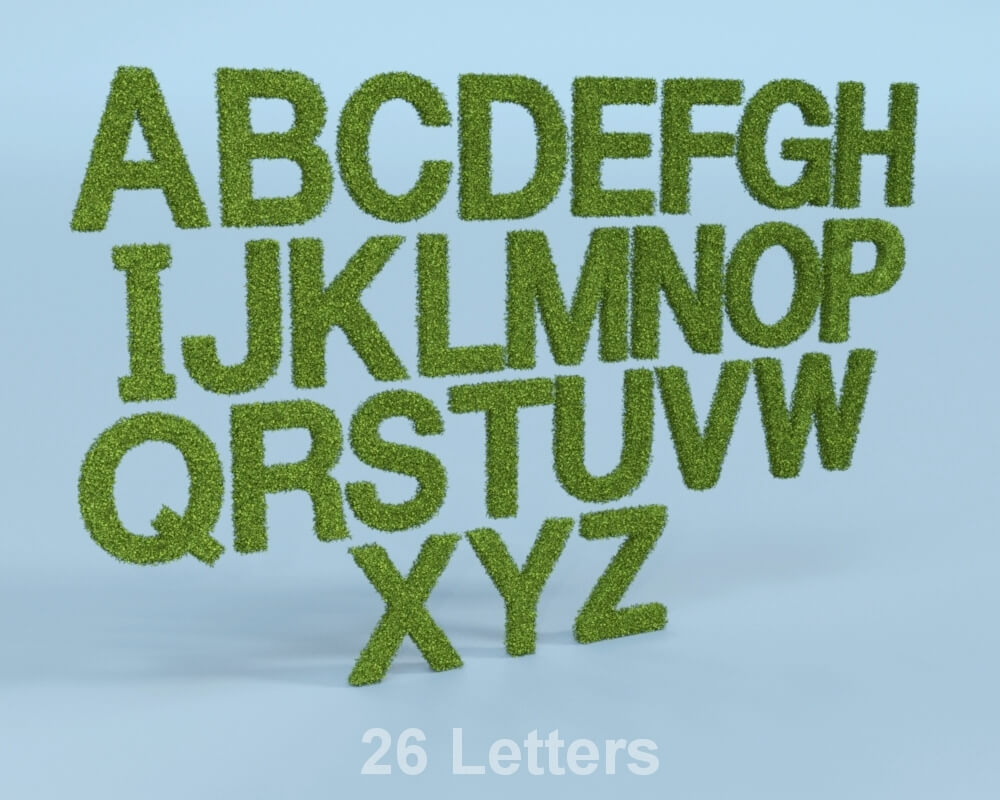 Shrub Alphabet - Free Daz Content by Herhey