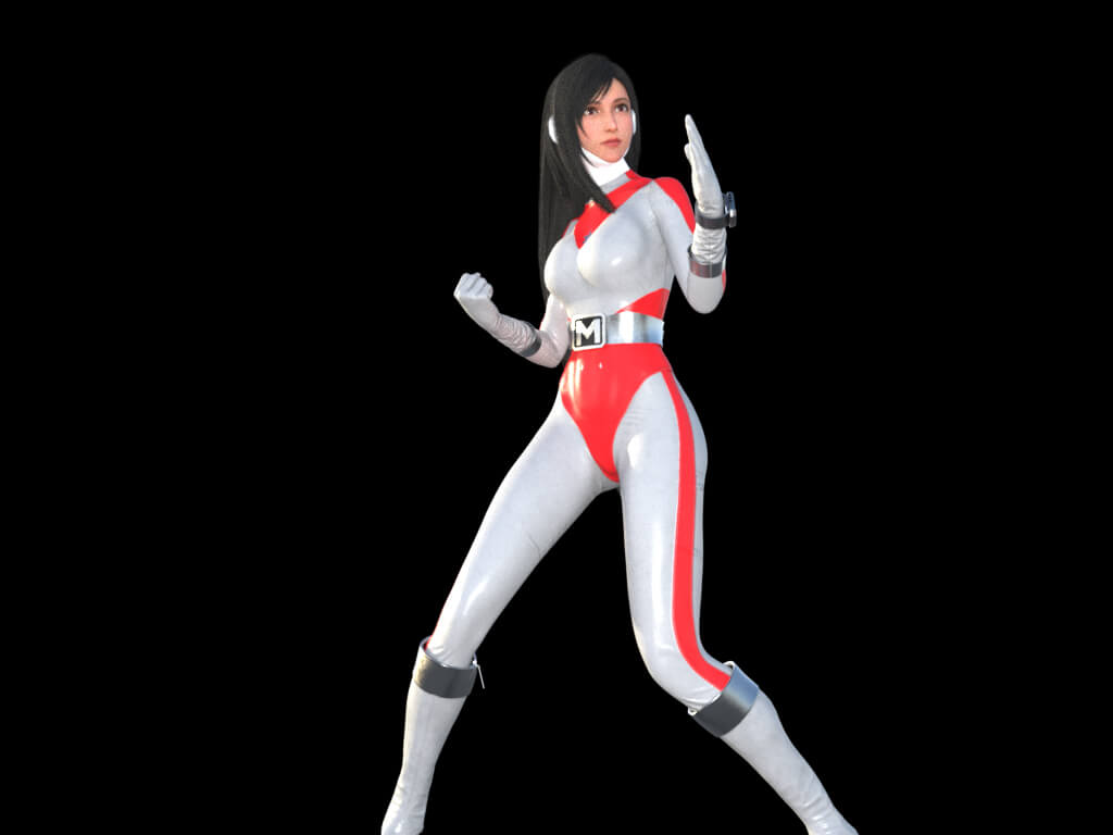 Tifa Sentai Heroine for G8F 3D Render by HeroineFactory