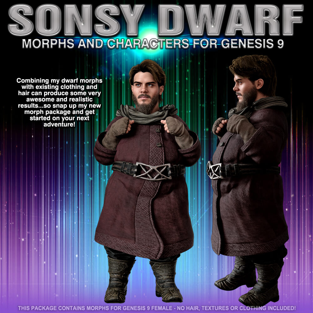 Preview of my new Dwarf Morph Package for Genesis 9 3D Render