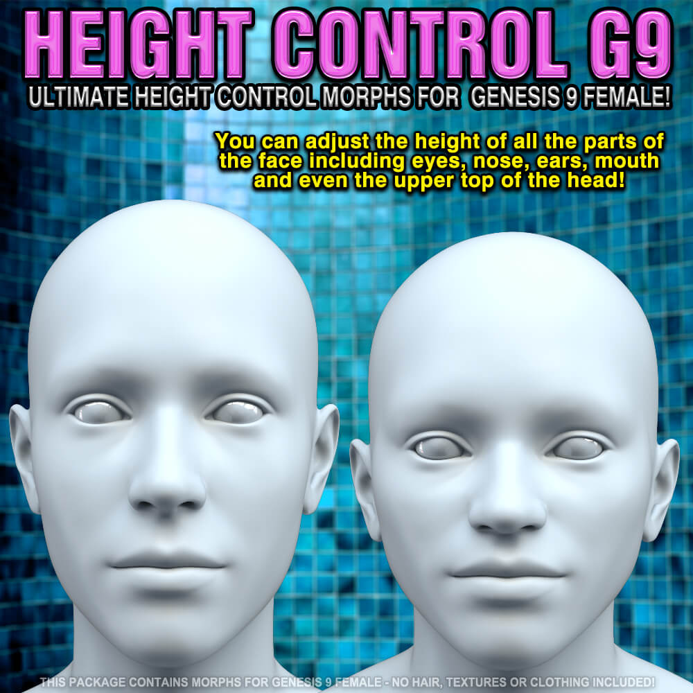 Height Control Morphs for Genesis 9 - Daz Content by HevieState3D