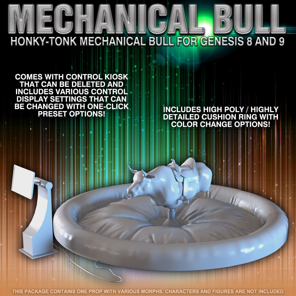 Mechanical Bull for Genesis 8 and 9 - Daz Content by HevieState3D
