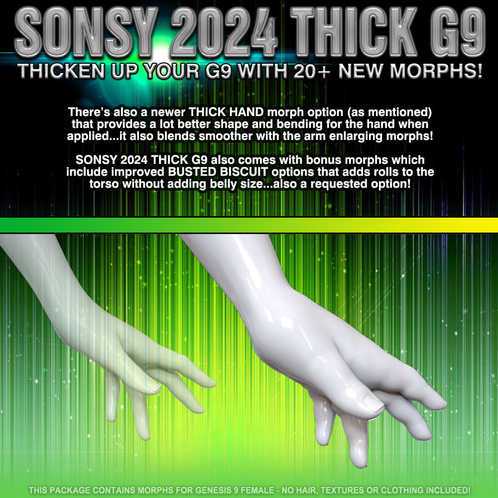Sonsy 2024 Thick Morphs for G9 Male and Female - Daz Content by ...