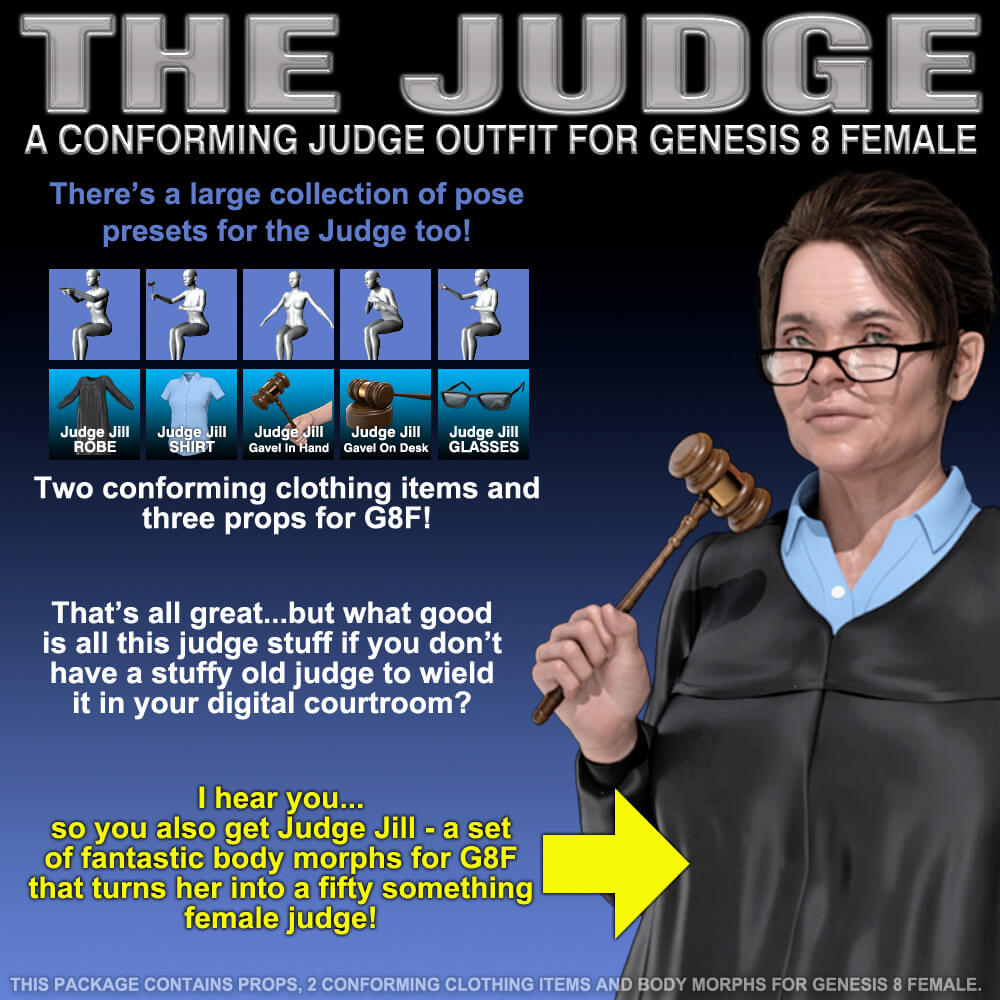 The Judge Character Morph and Outfit for Genesis 8 Female - Daz Content ...