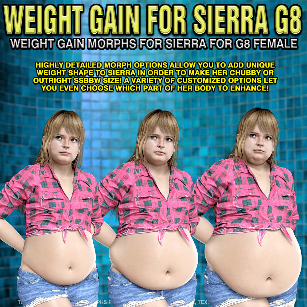 Weight Gain Morphs for Sierra G8 Female - Daz Content by HevieState3D