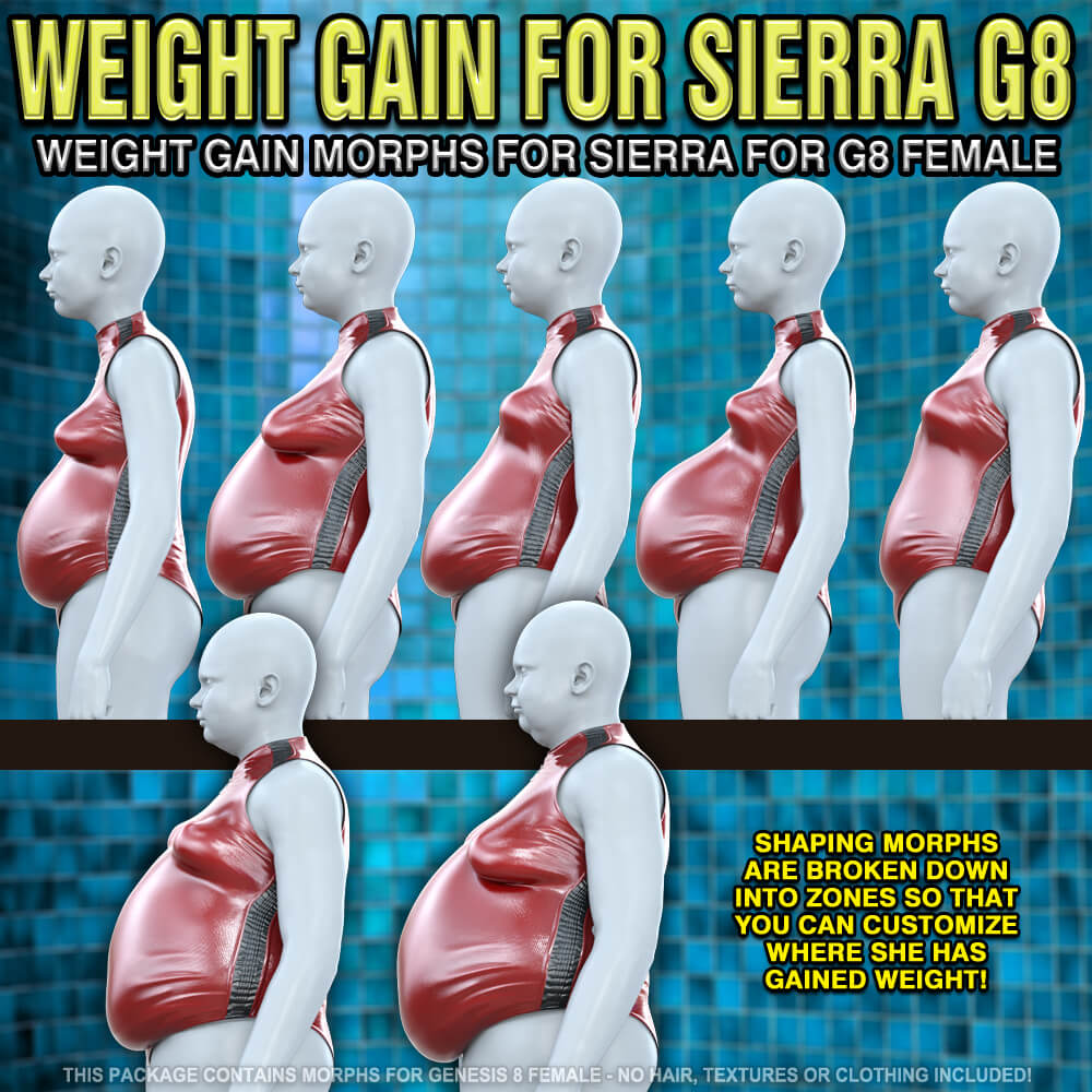 Weight Gain Morphs for Sierra G8 Female - Daz Content by HevieState3D