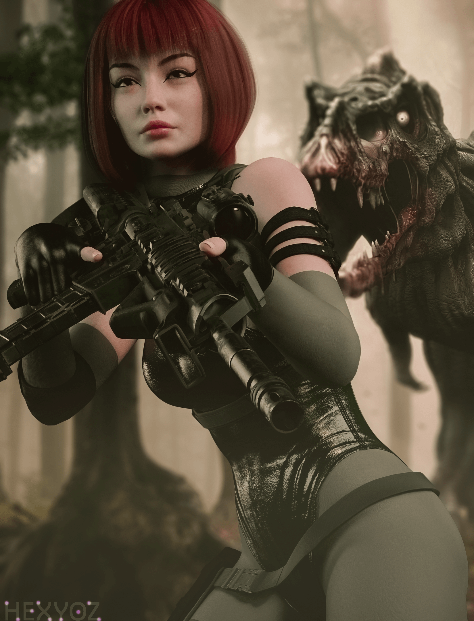 Regina (DC) 3D Render, Digital Art by Hexyoz