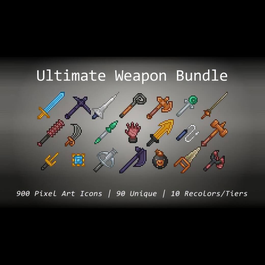 Ultimate Weapon Bundle - 2D Game Asset by heynonnynonny
