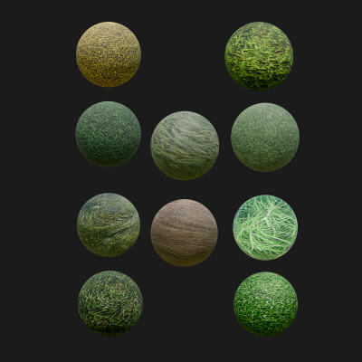 10 Seamless Grass Textures Pack VOL1 - Free 3D Texture by HikkiJack