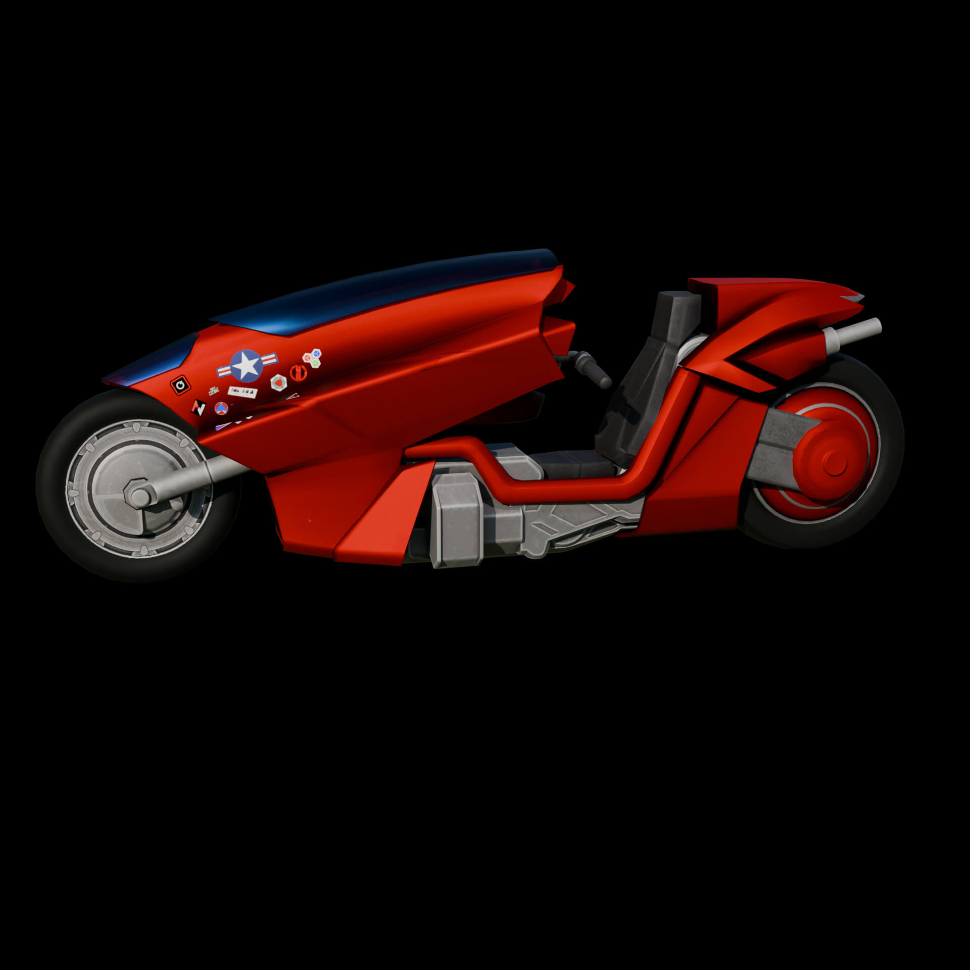 Akira Motorbike - Free 3D Model by HikkiJack
