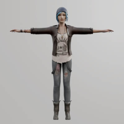 Cloe (Life Is Strange) Full Body Rigged - 3D Model by HikkiJack