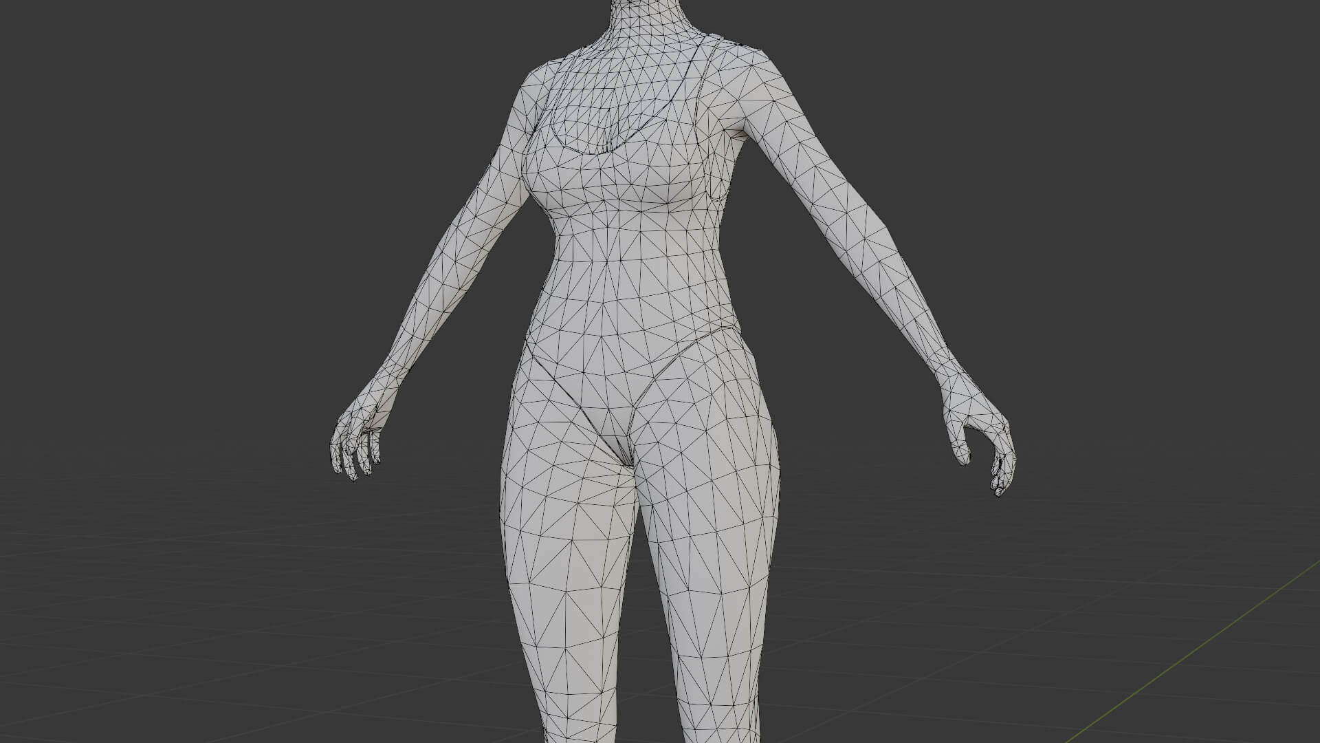 Female Base Mesh Character in Swimsuit - 3D Model by HikkiJack