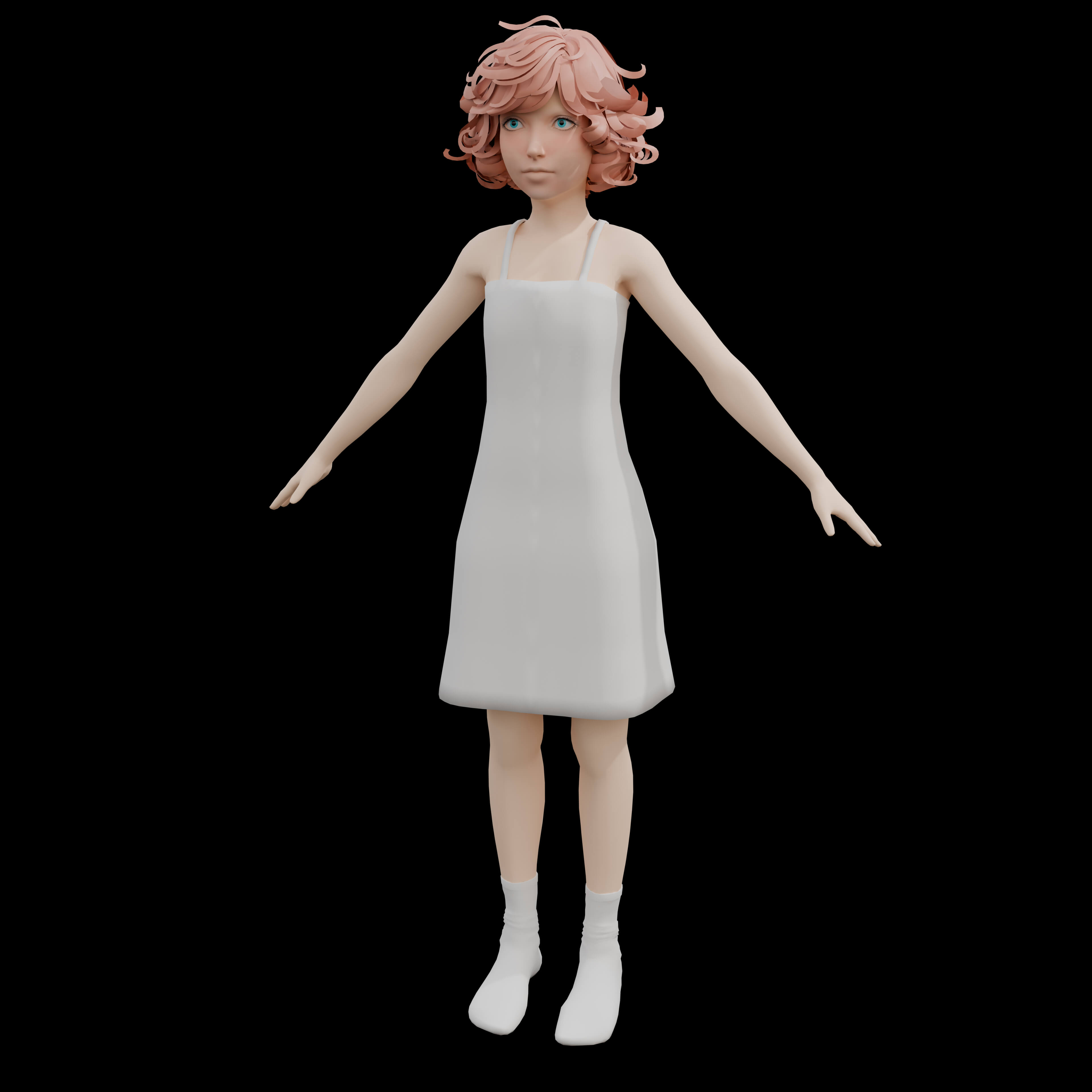 Girl Character 3D Model by HikkiJack
