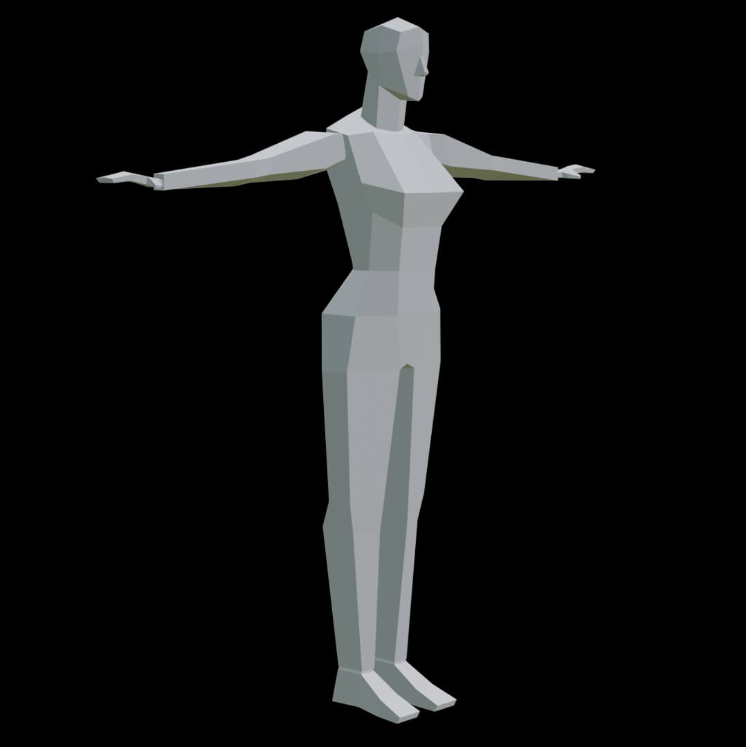 Male and Female Low Poly Base Mesh PS1 Style - 3D Model by HikkiJack