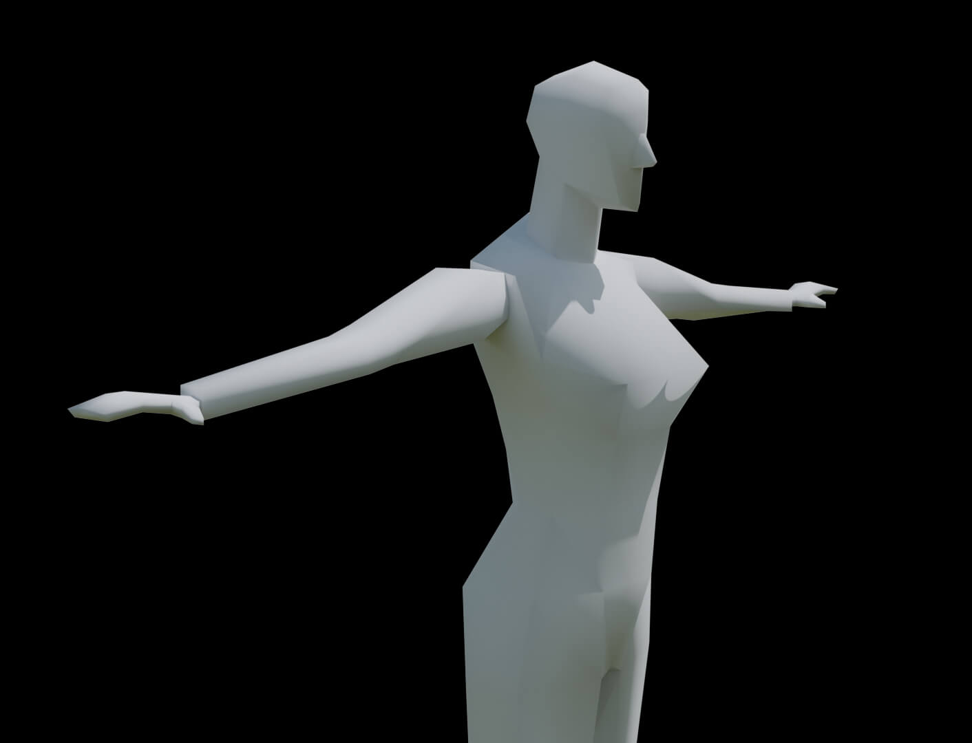 Male and Female Low Poly Base Mesh PS1 Style - 3D Model by HikkiJack