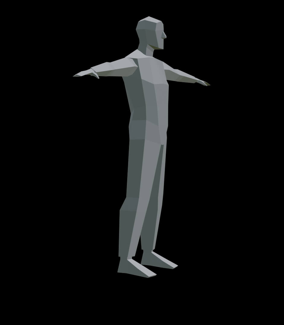Male and Female Low Poly Base Mesh PS1 Style - 3D Model by HikkiJack