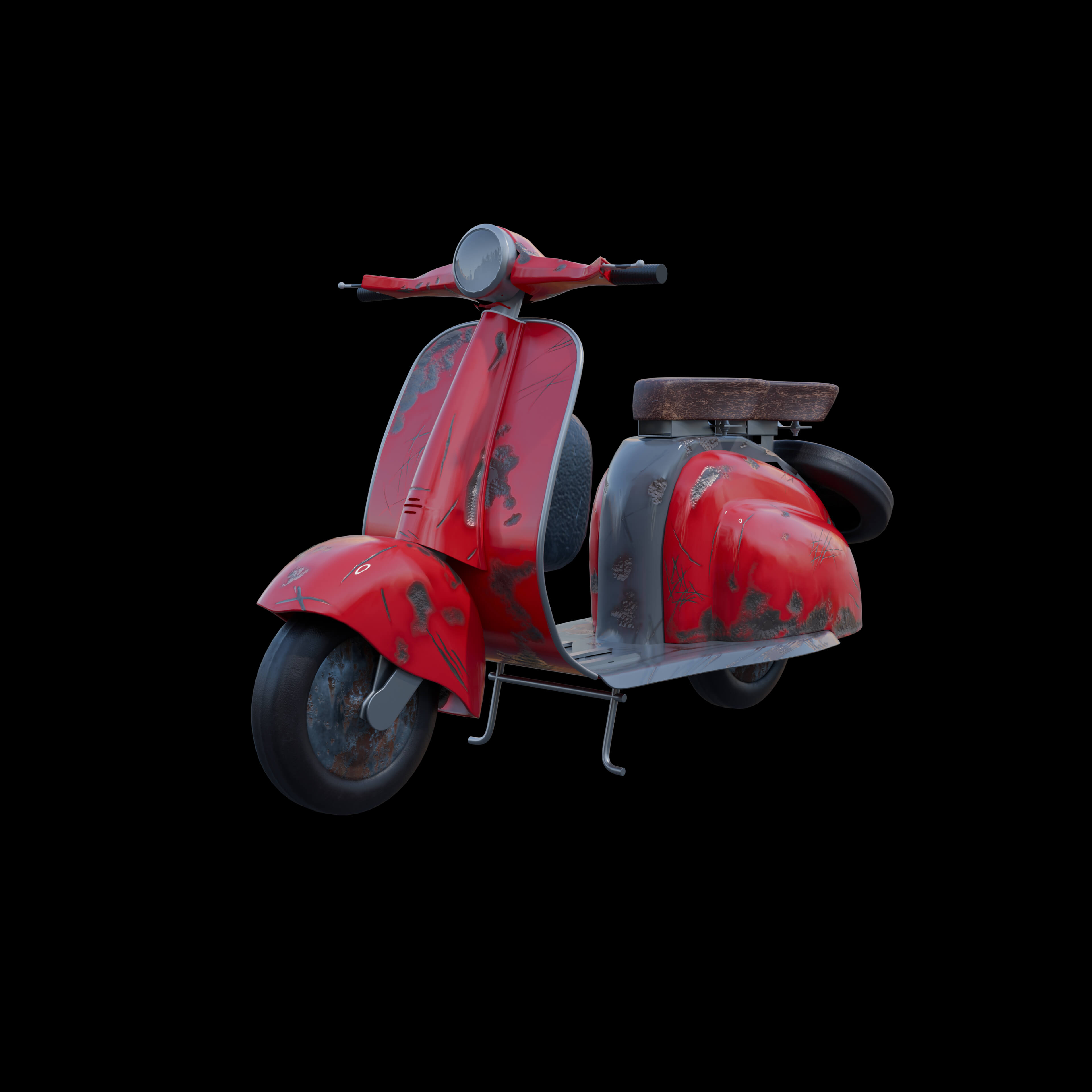 Old Rusty Scooter - 3D Model by HikkiJack