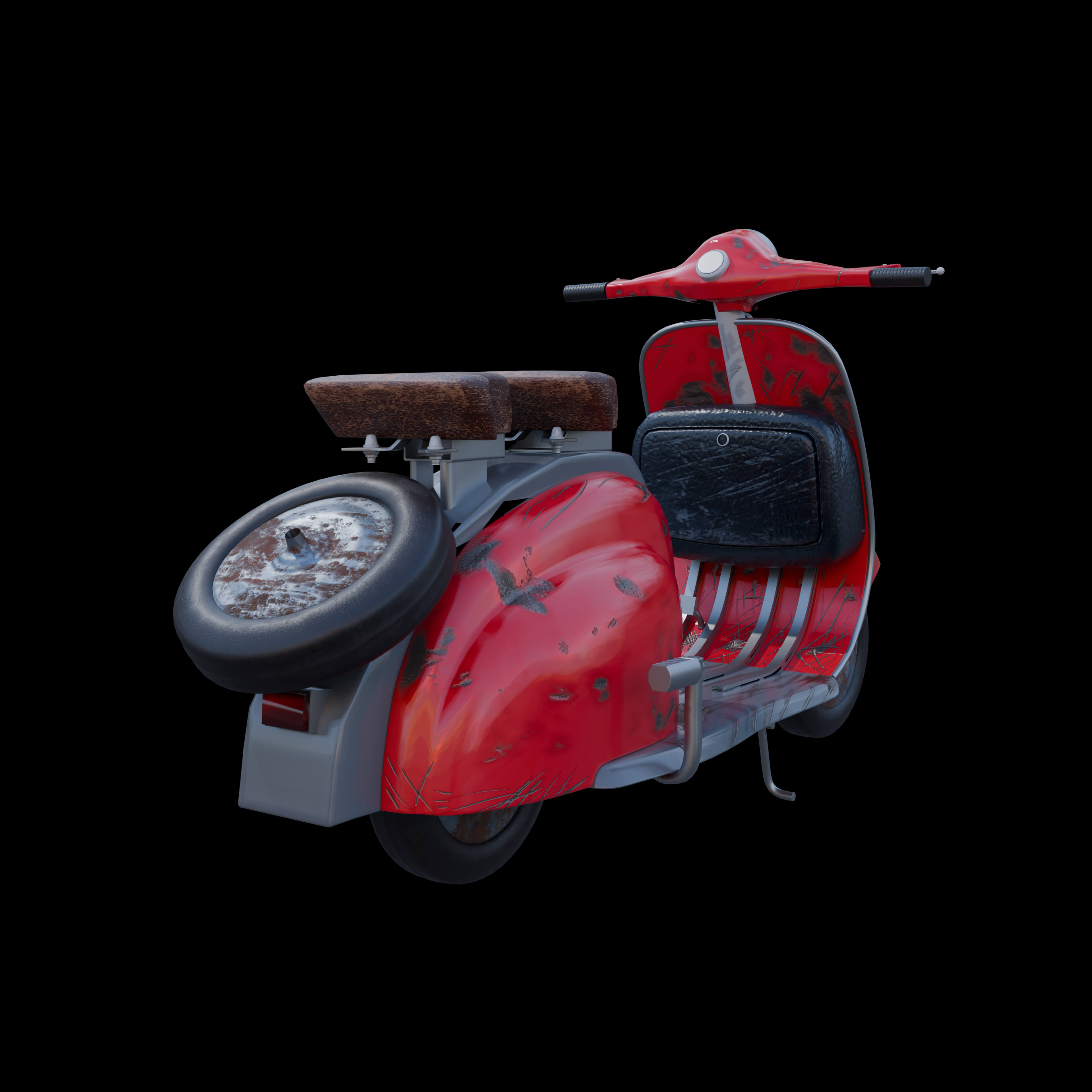 Old Rusty Scooter - 3D Model by HikkiJack