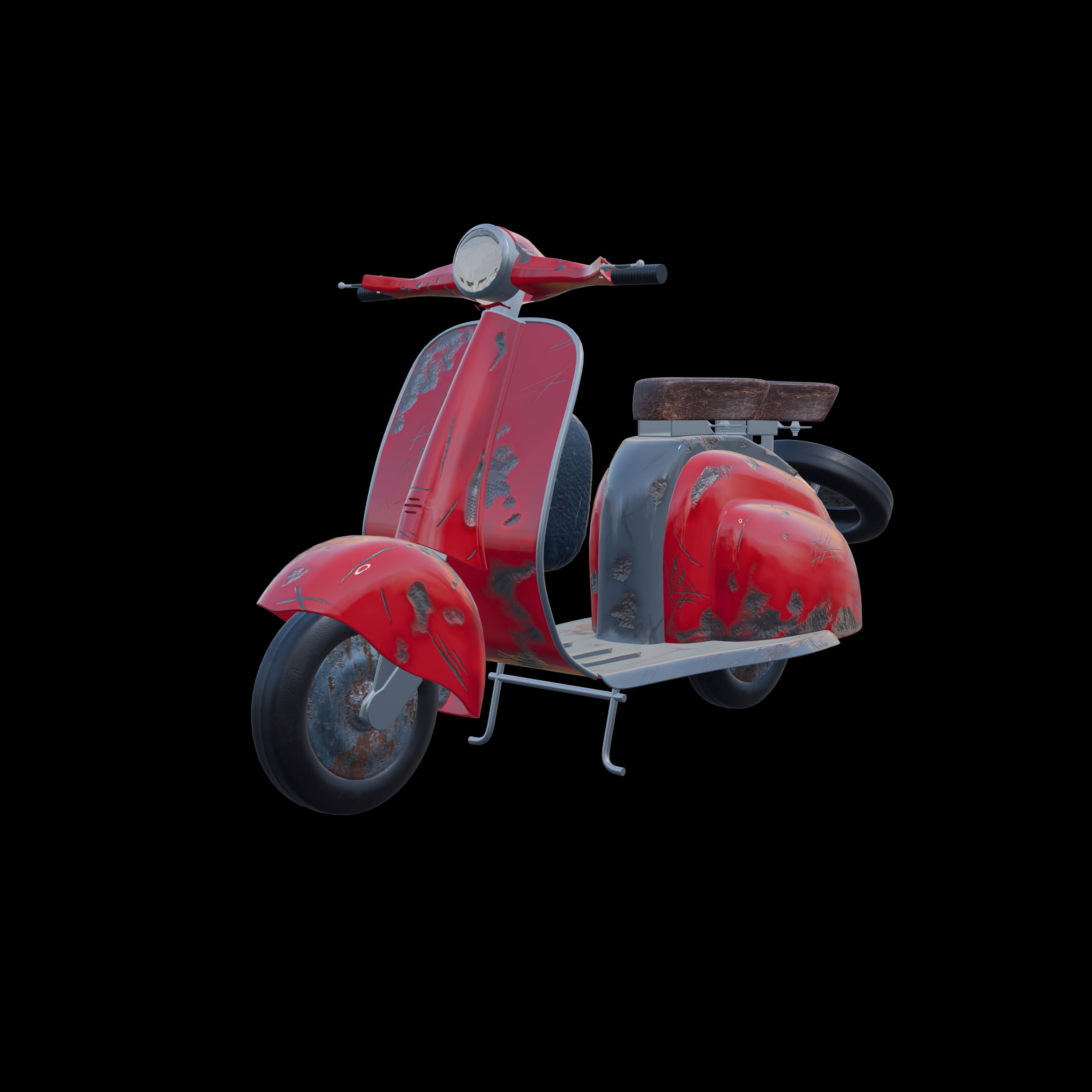 Old Rusty Scooter - 3D Model by HikkiJack