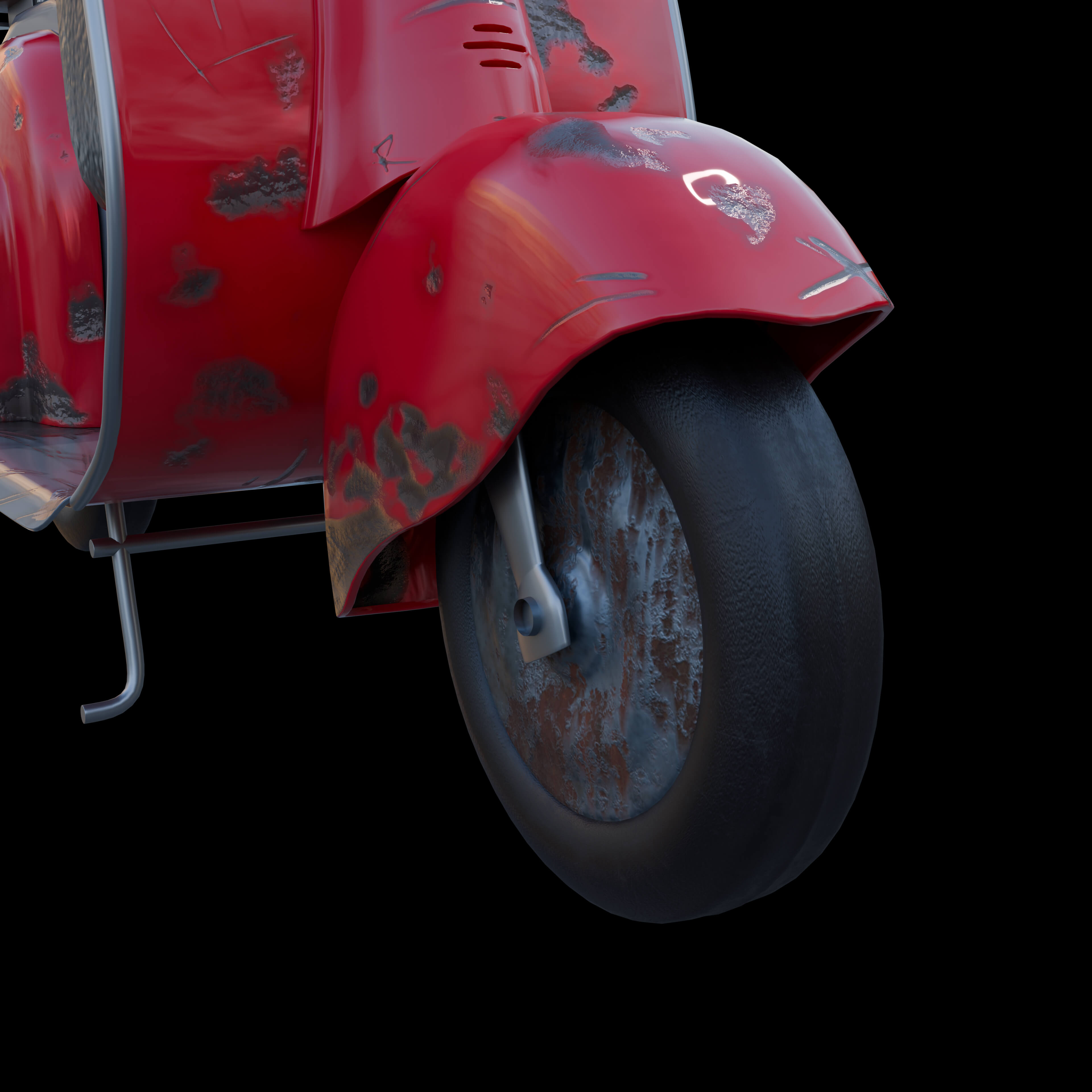 Old Rusty Scooter - 3D Model by HikkiJack