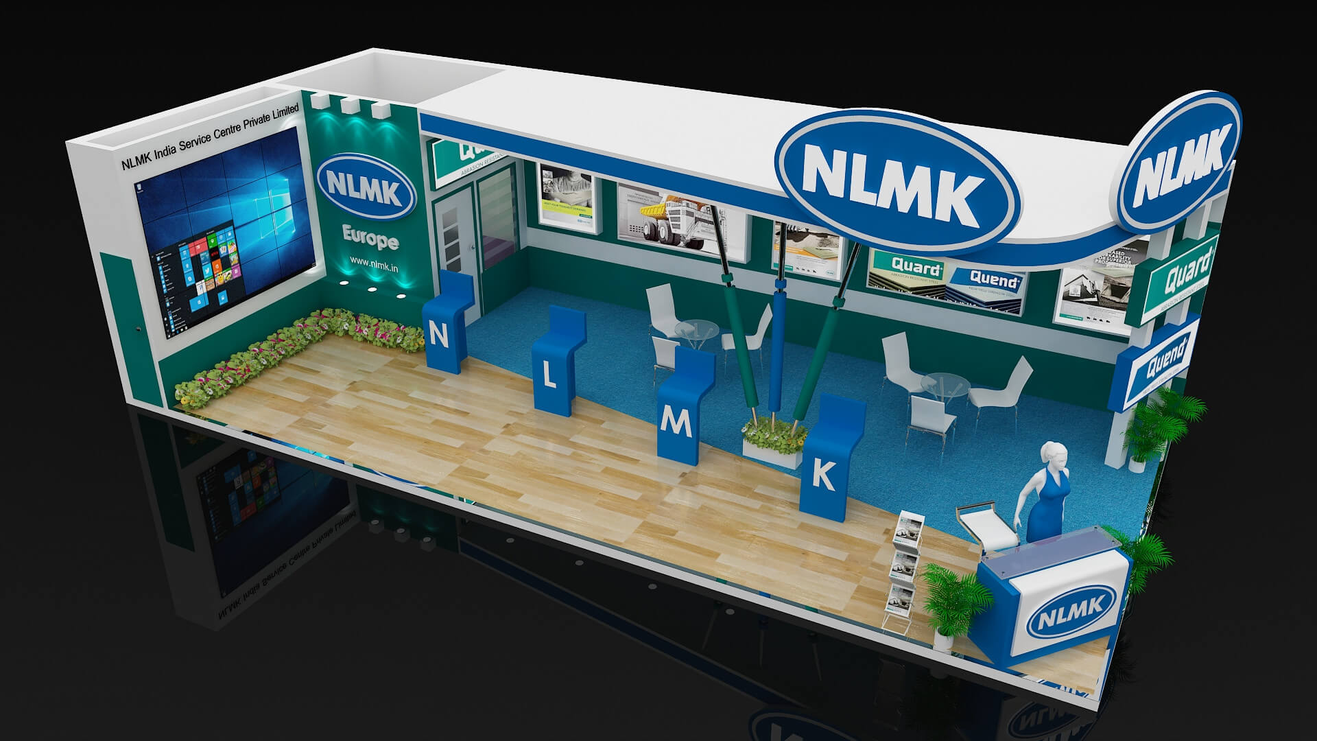 Exhibition Stall Design NLMK - 3D Model by Hiren995