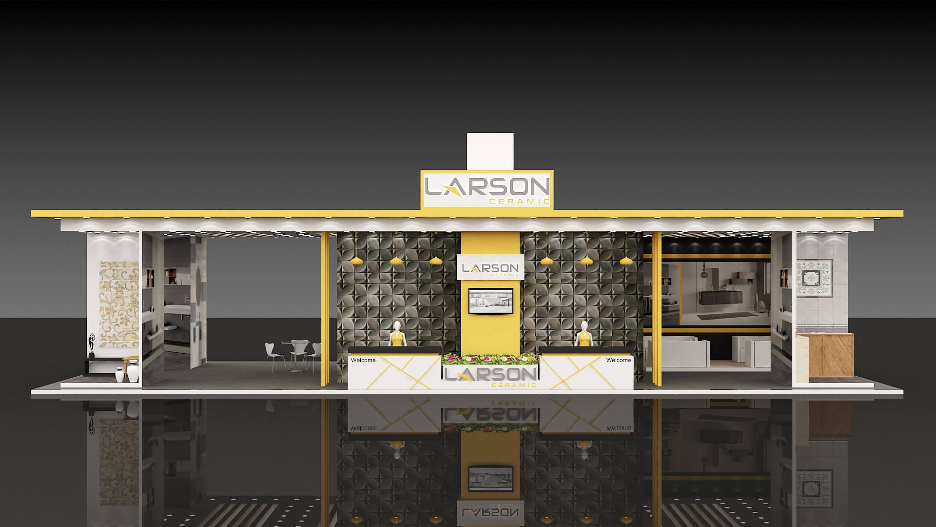 Exhibition Stall Design Larson Ceramic - 3D Model by Hiren995