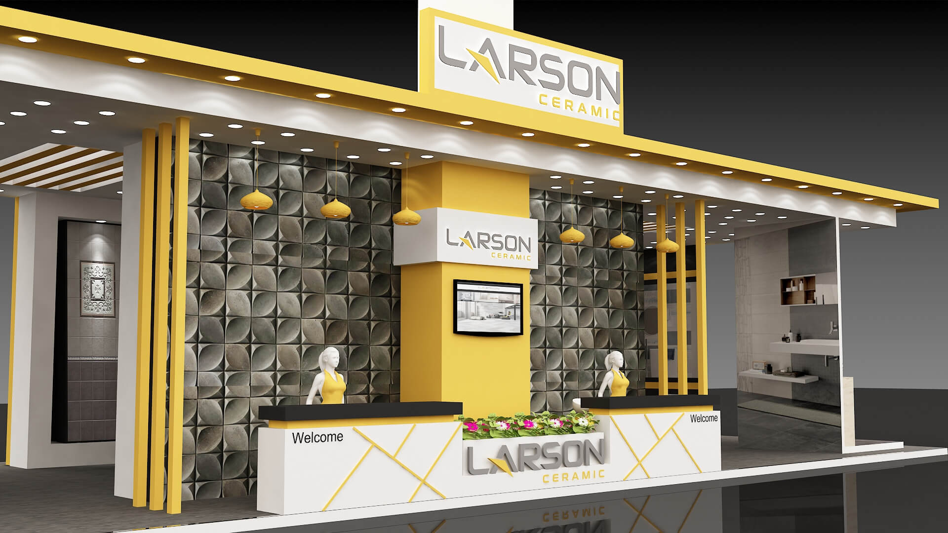 Exhibition Stall Design Larson Ceramic - 3D Model by Hiren995