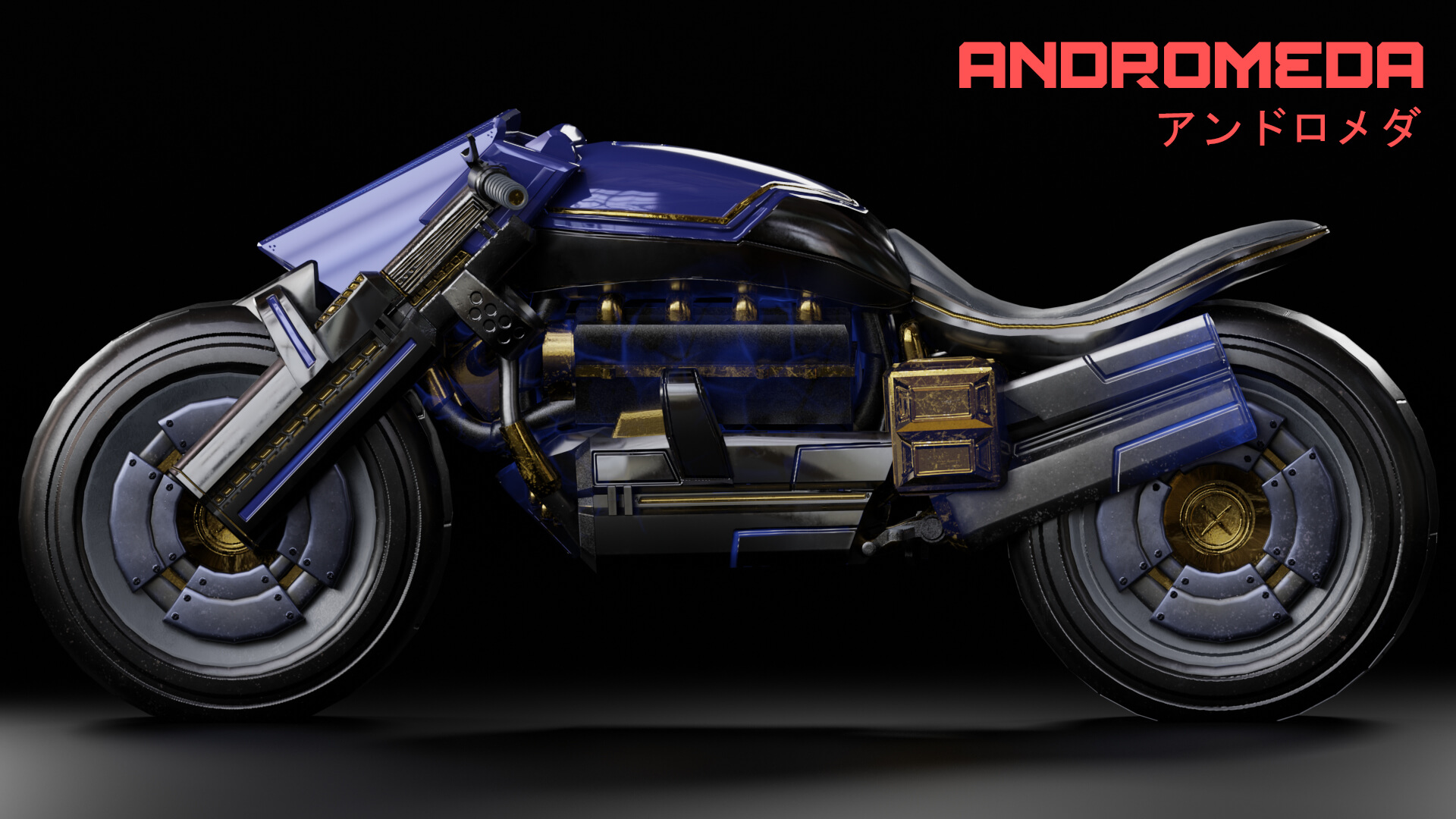 Futuristic Muscle Motorcycle - Andromeda's Bike 3D Model by Hisqiefurqoni