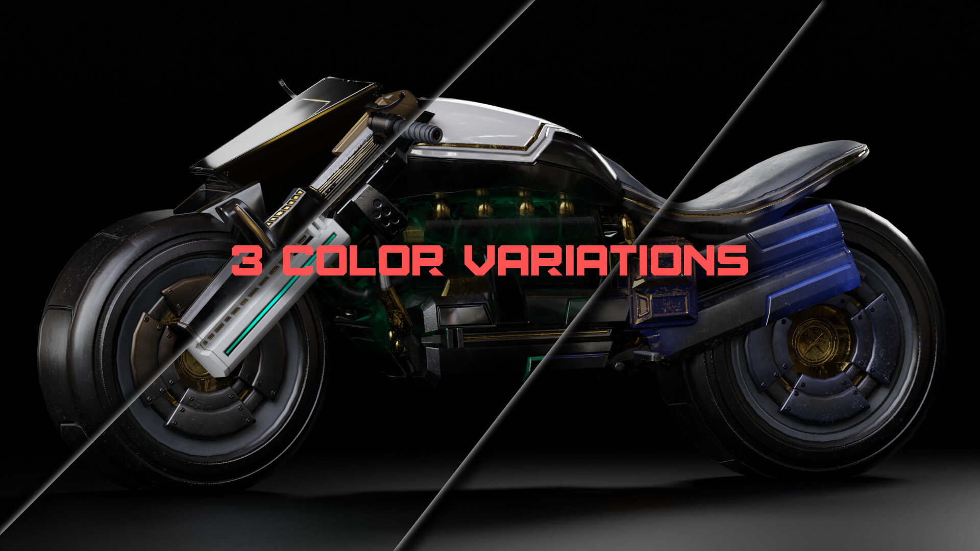 Futuristic Muscle Motorcycle - Andromeda's Bike 3D Model by Hisqiefurqoni