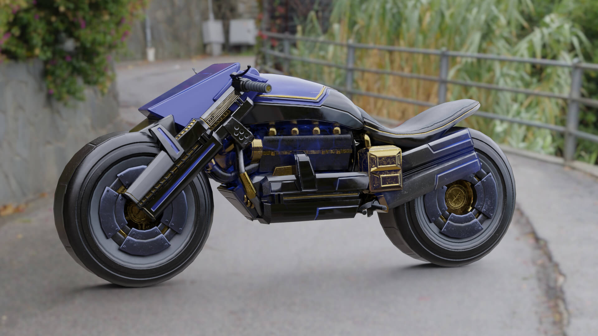 Futuristic Muscle Motorcycle - Andromeda's Bike 3D Model by Hisqiefurqoni
